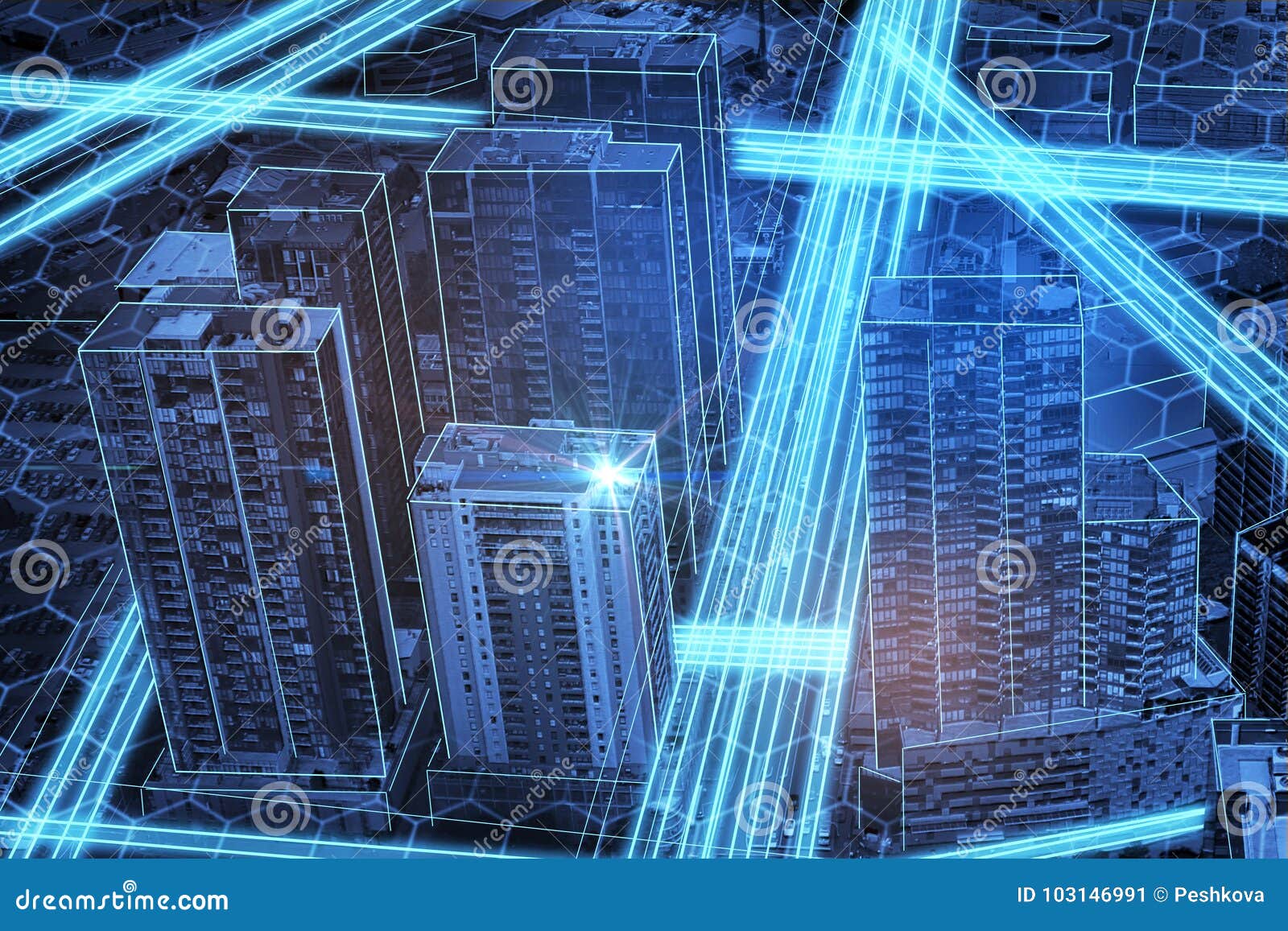 Digital City Texture Stock Image | CartoonDealer.com #103146991