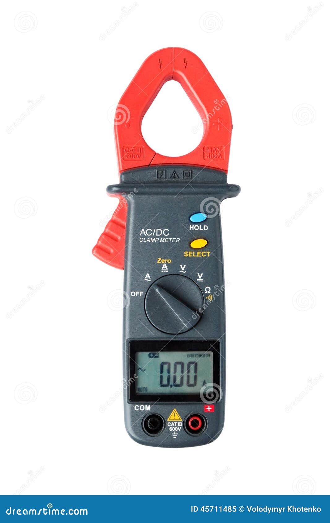 Digital Clamp Meter Isolated Stock Image - Image of hold, isolated ...