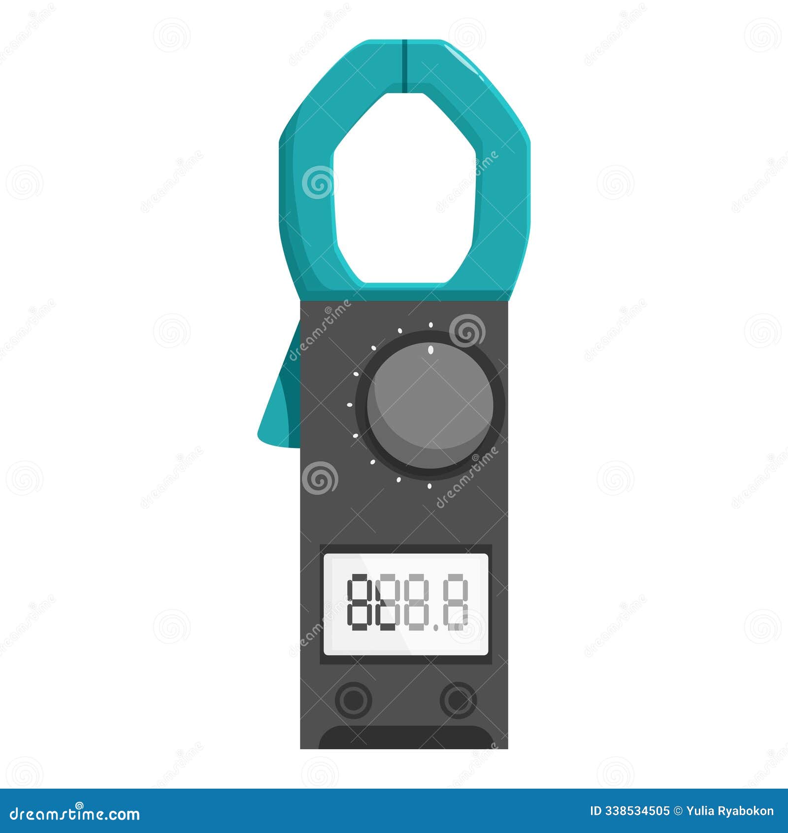 Digital Clamp Meter Multimeter, Front View. 3D Rendering Royalty-Free ...