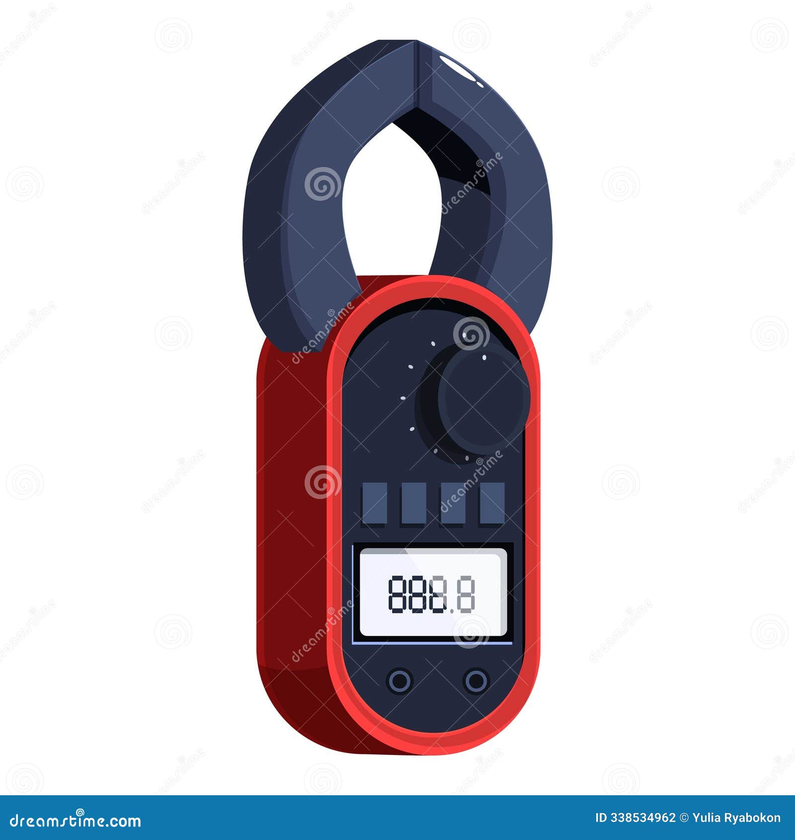 Digital Clamp Meter Multimeter, Front View. 3D Rendering Royalty-Free ...