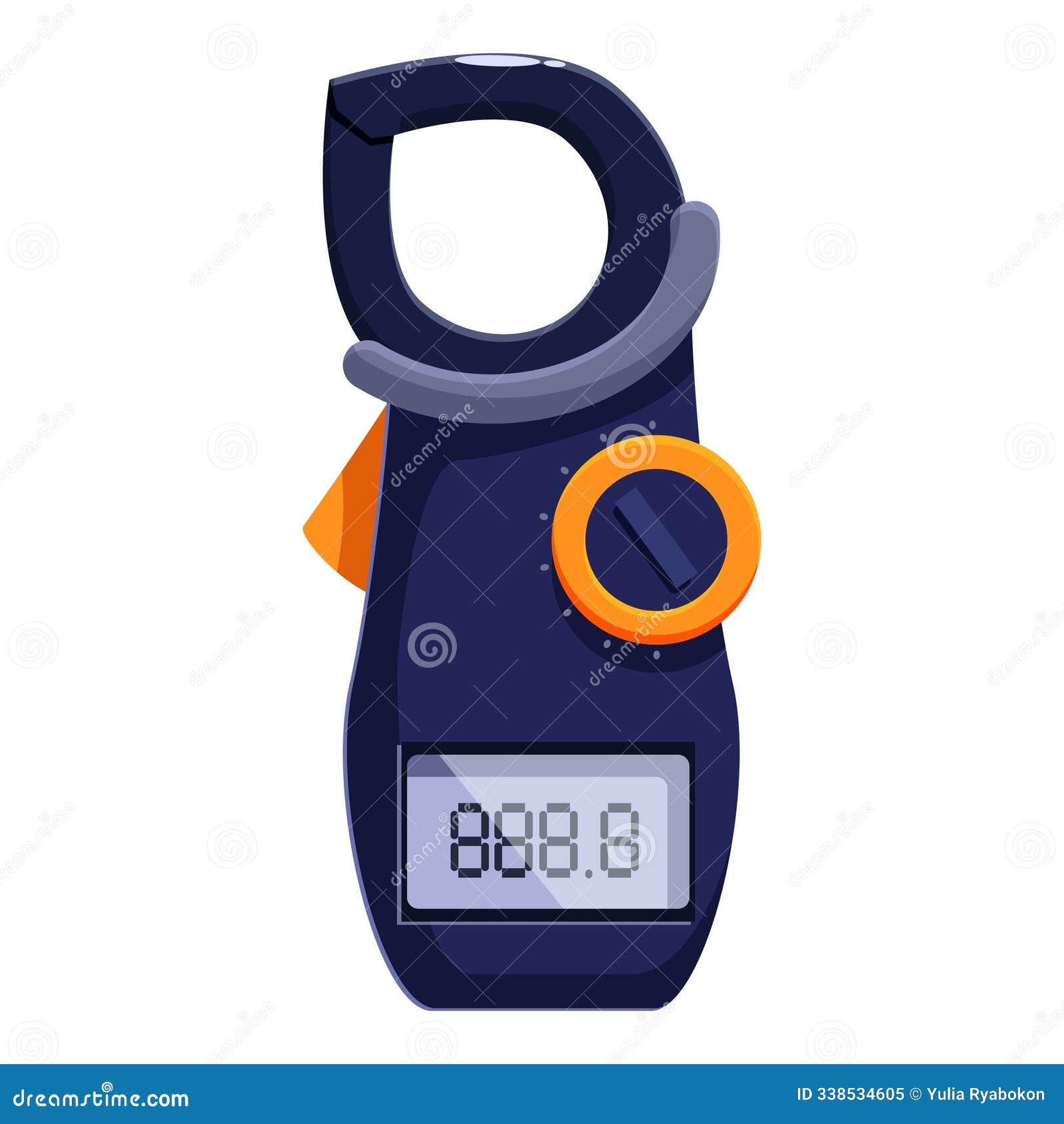 Digital Clamp Meter Showing Measurement Result Stock Vector ...