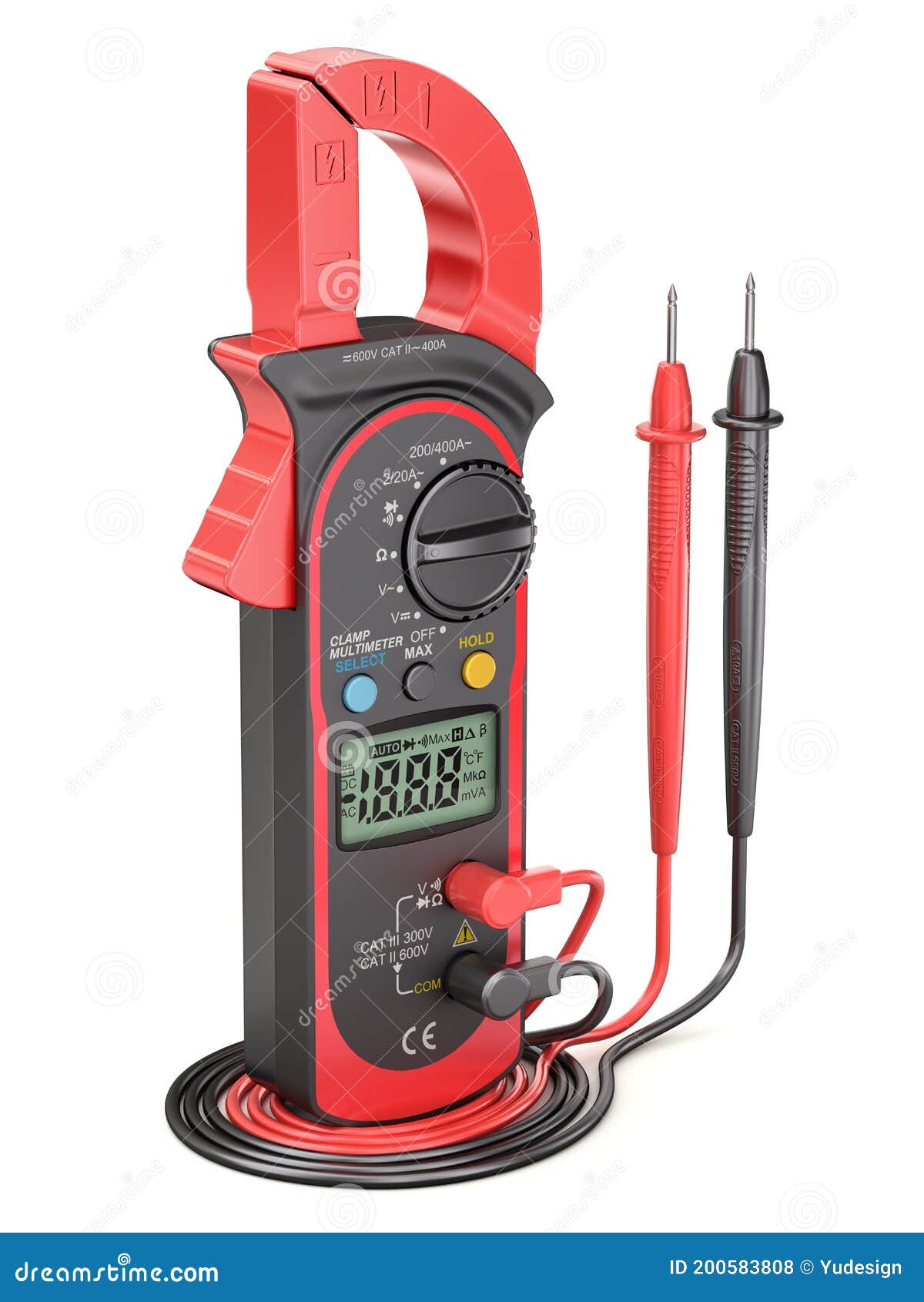 Digital clamp meter stock illustration. Illustration of digital - 200583808