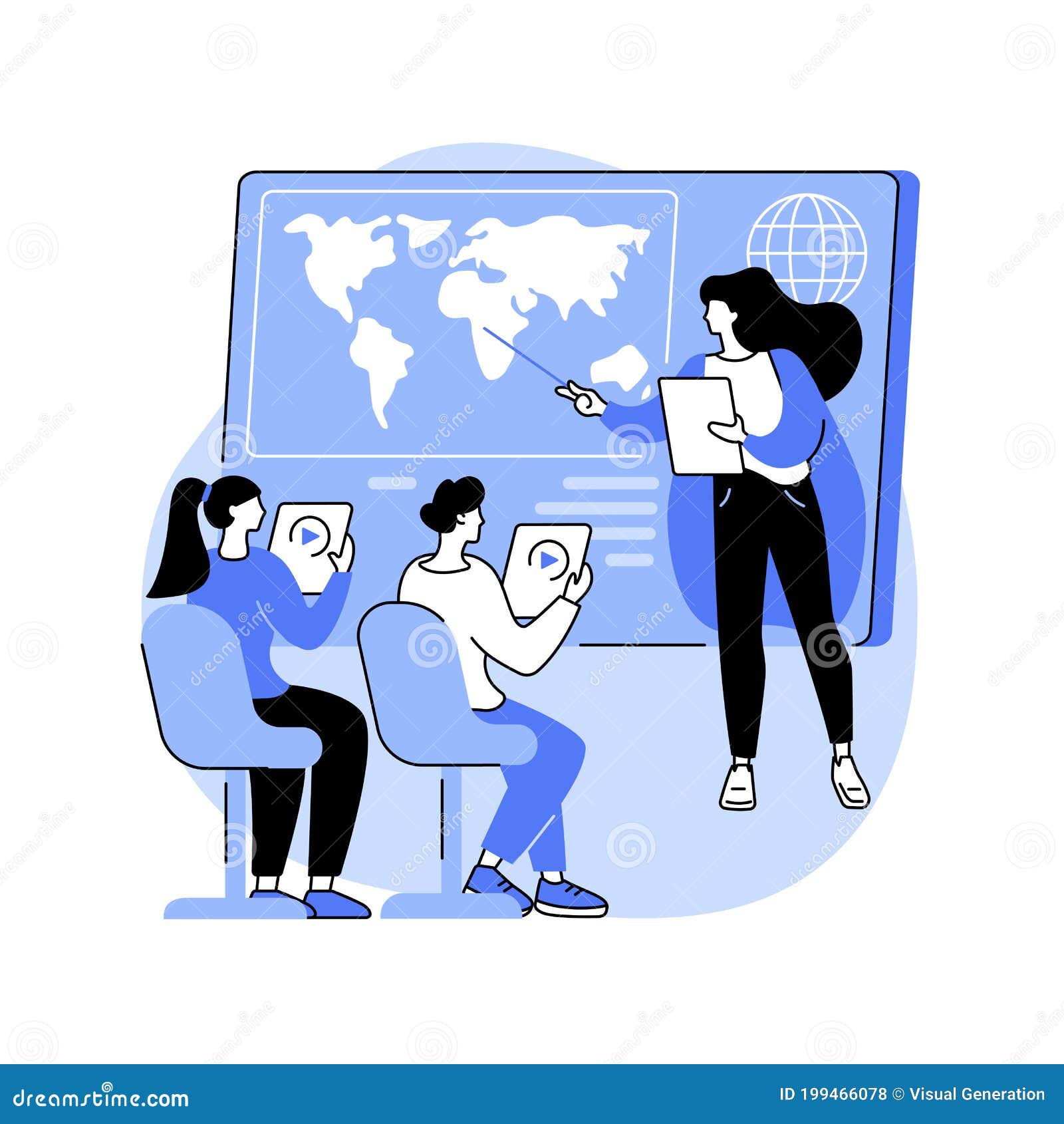 Digital Classroom Abstract Concept Vector Illustration. Stock Vector ...