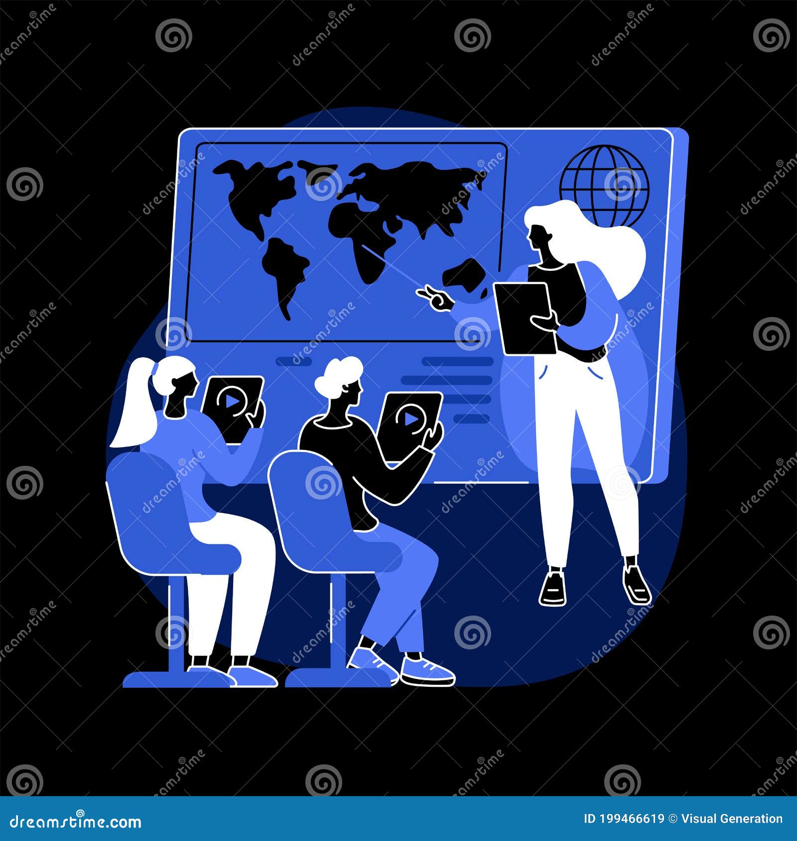 Digital Classroom Abstract Concept Vector Illustration. Stock Vector ...