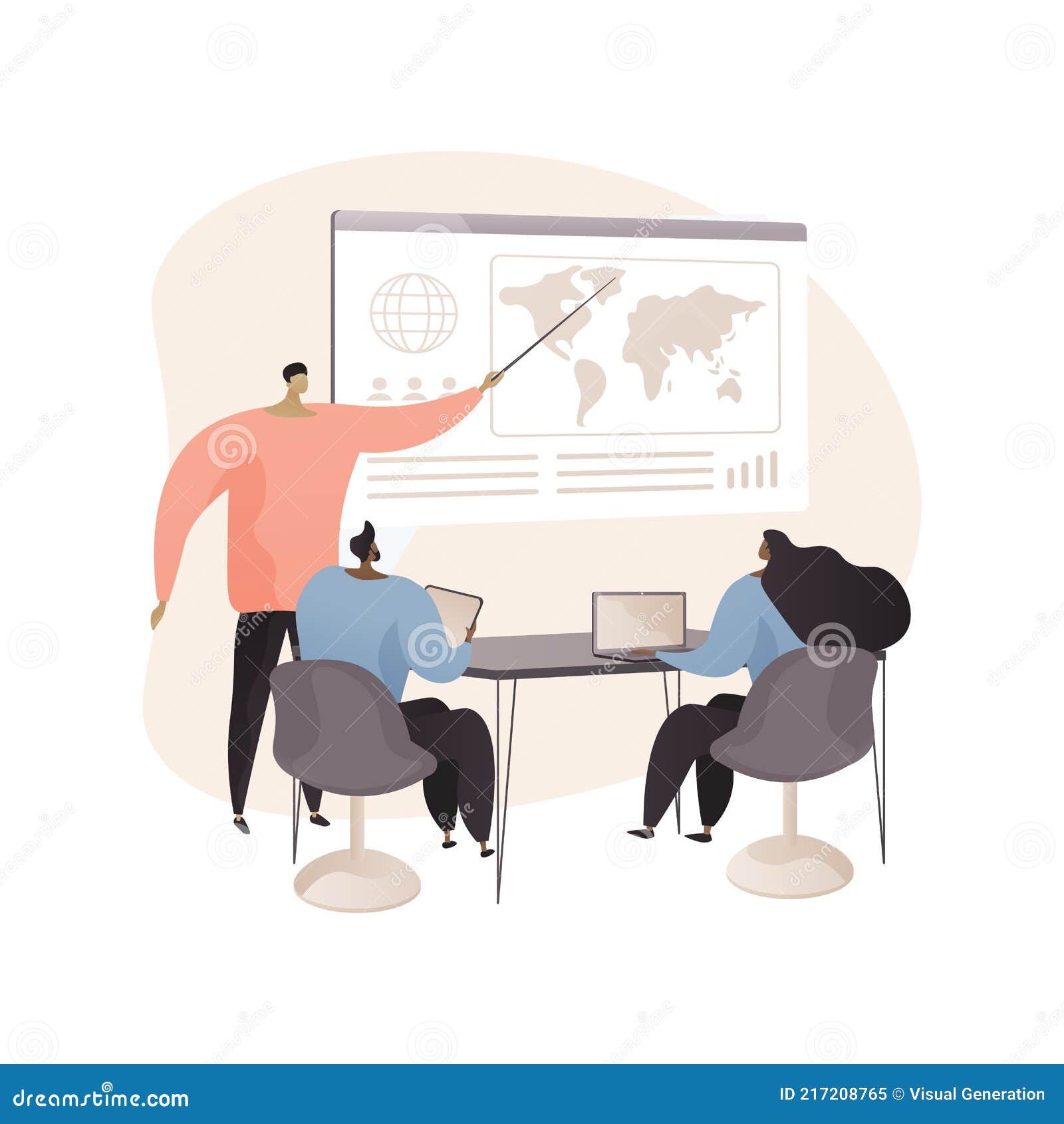 Digital Classroom Abstract Concept Vector Illustration. Stock Vector ...