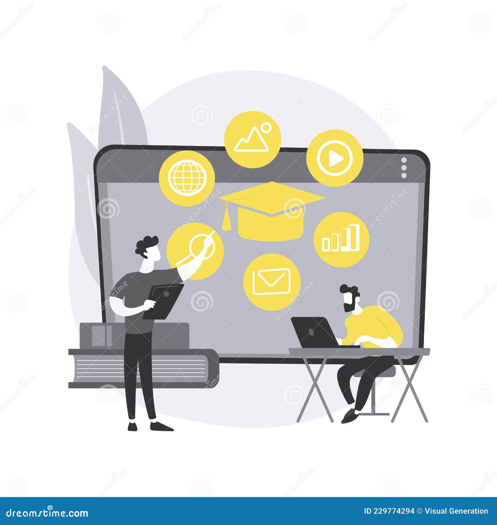Digital Classroom Abstract Concept Vector Illustration. Stock Vector ...