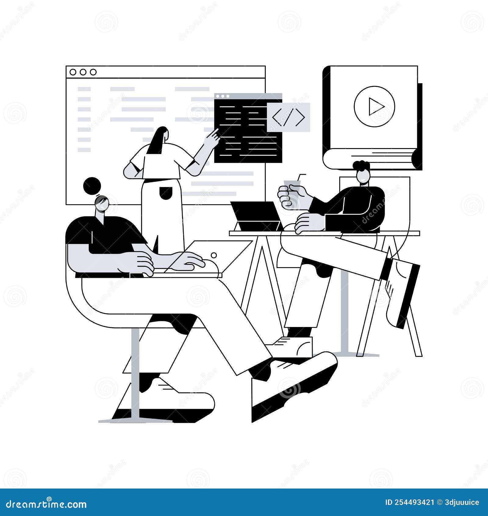 Digital Classroom Abstract Concept Vector Illustration. Stock Vector ...
