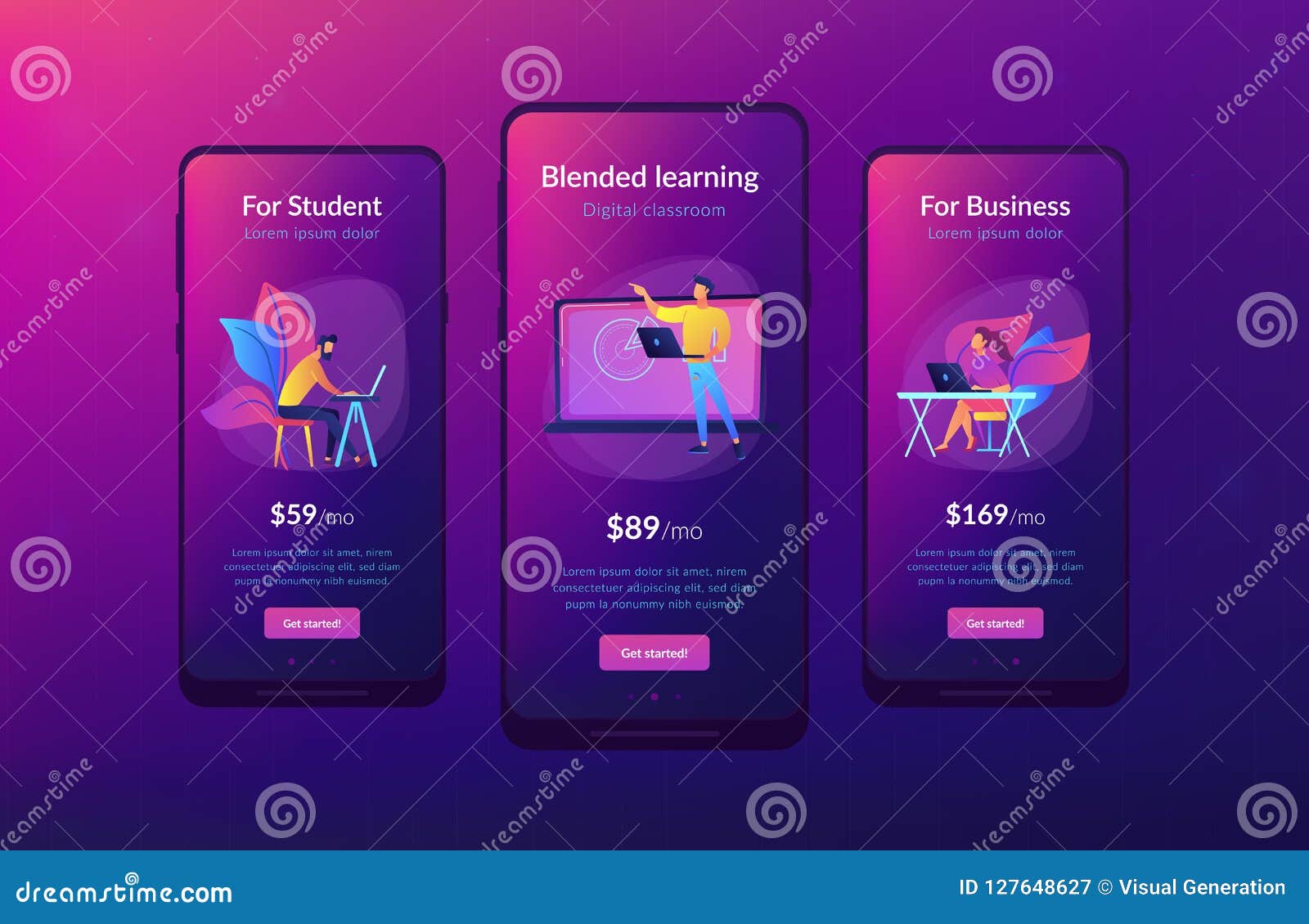 Digital Classroom App Interface Template. Stock Vector - Illustration ...