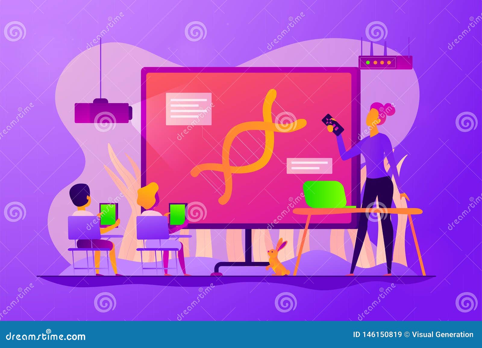 Digital Classroom Concept Vector Illustration. Stock Vector ...