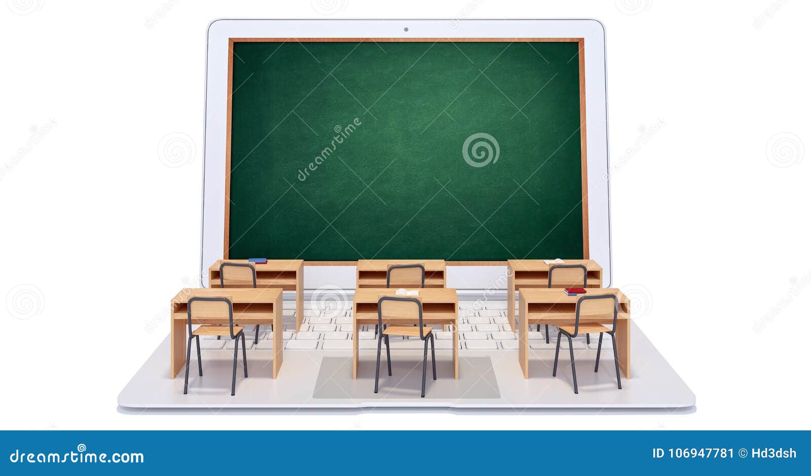 Digital Classroom Isolated on White Stock Illustration - Illustration ...