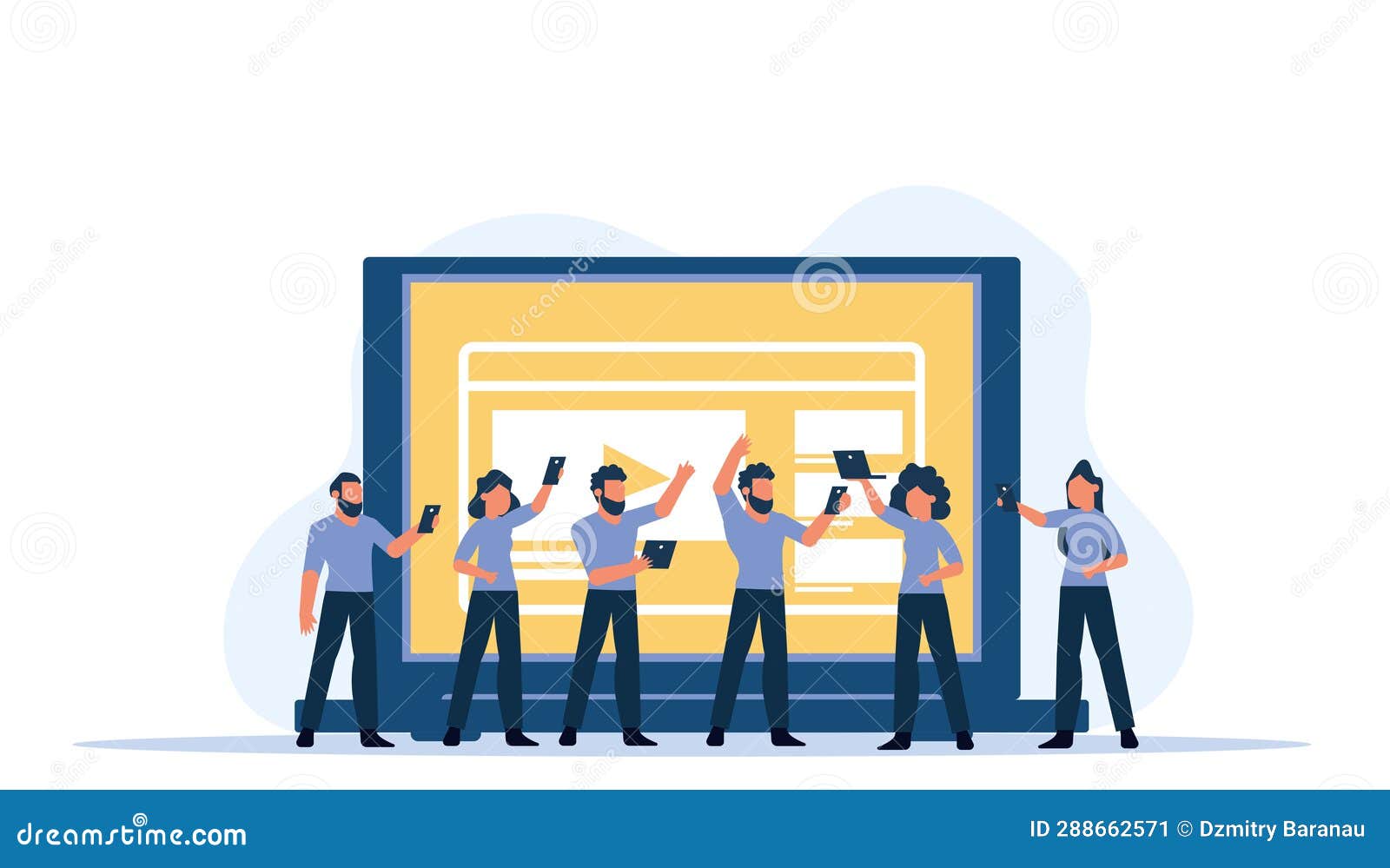 Digital Classroom Virtual Learning Education Concept Illustration ...