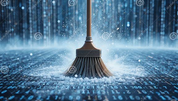 Digital Cleaning Concept Symbolizing Data Maintenance and Hygiene in ...