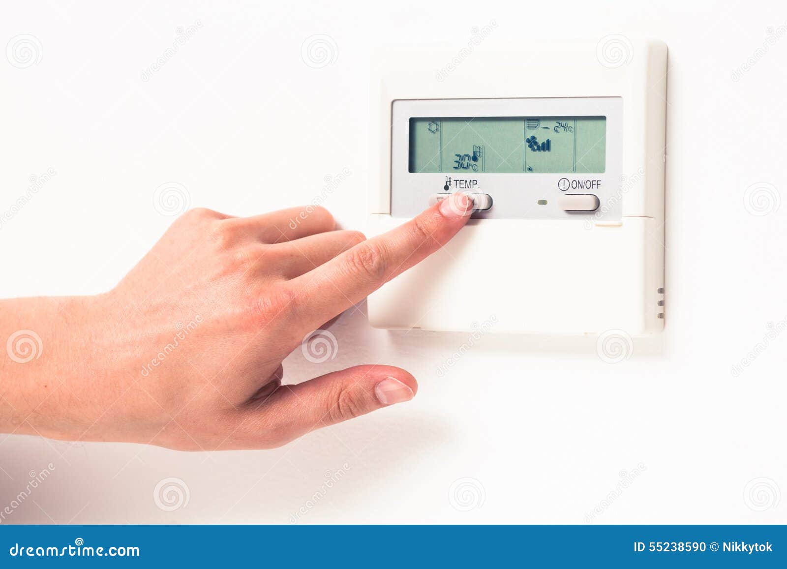 Digital Climate Thermostat Control. White Thermostat Isolated On White ... Digital Climate Thermostat Control. White Thermostat Isolated On White ...