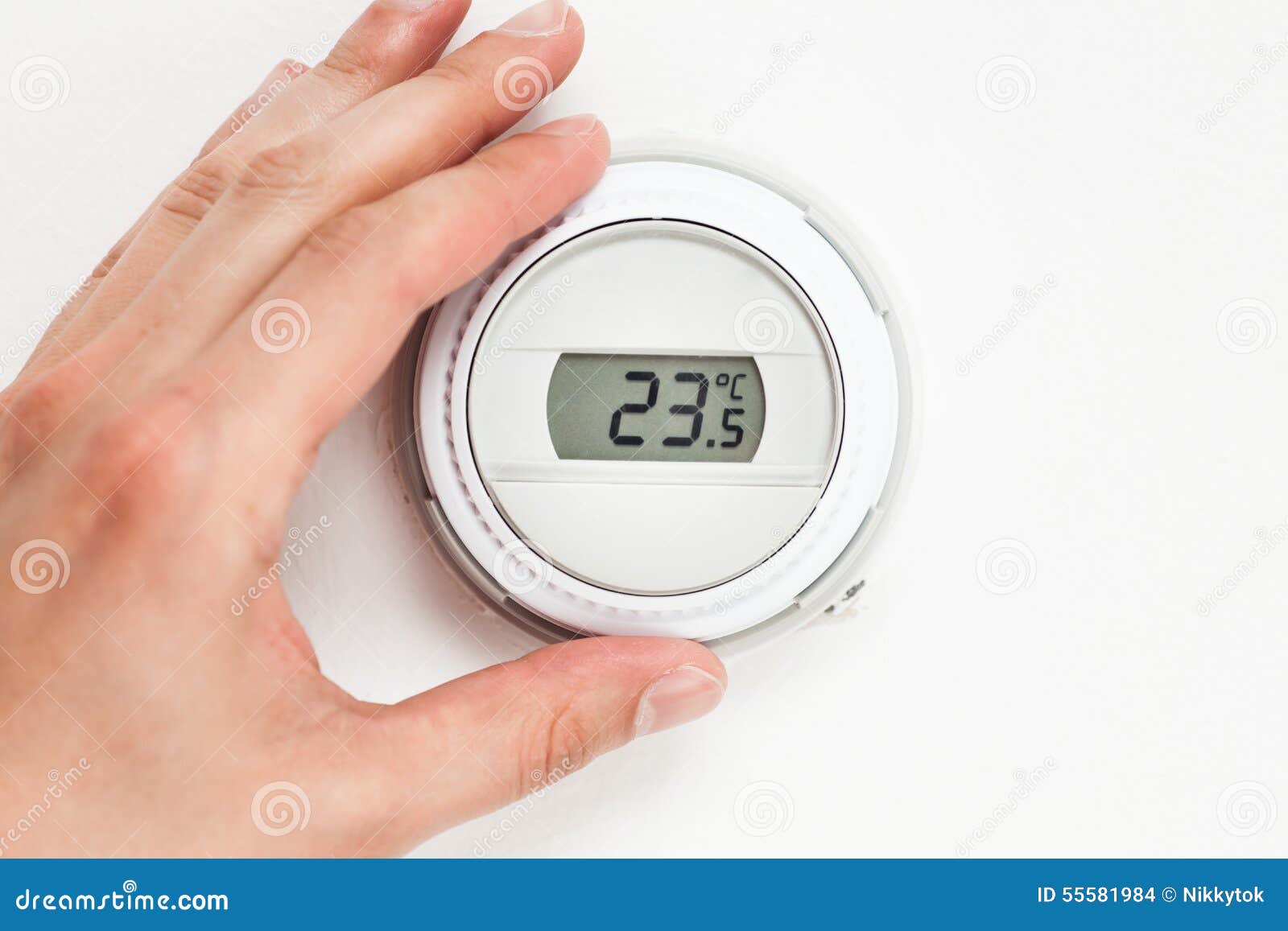 Digital Climate Thermostat Control. White Thermostat Isolated On White ... Digital Climate Thermostat Control. White Thermostat Isolated On White ...