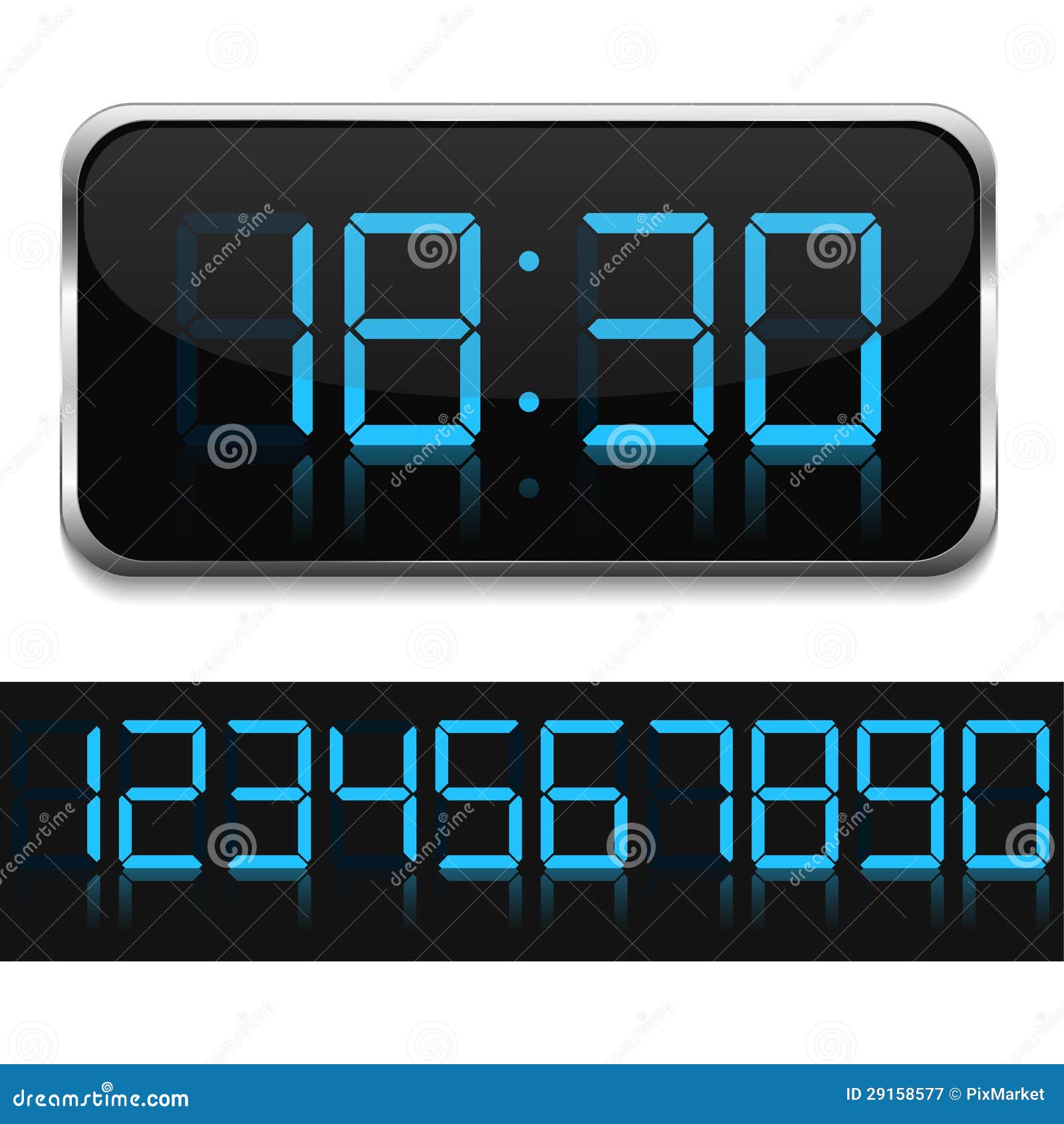 Digital Clock stock vector. Illustration of reminder - 29158577