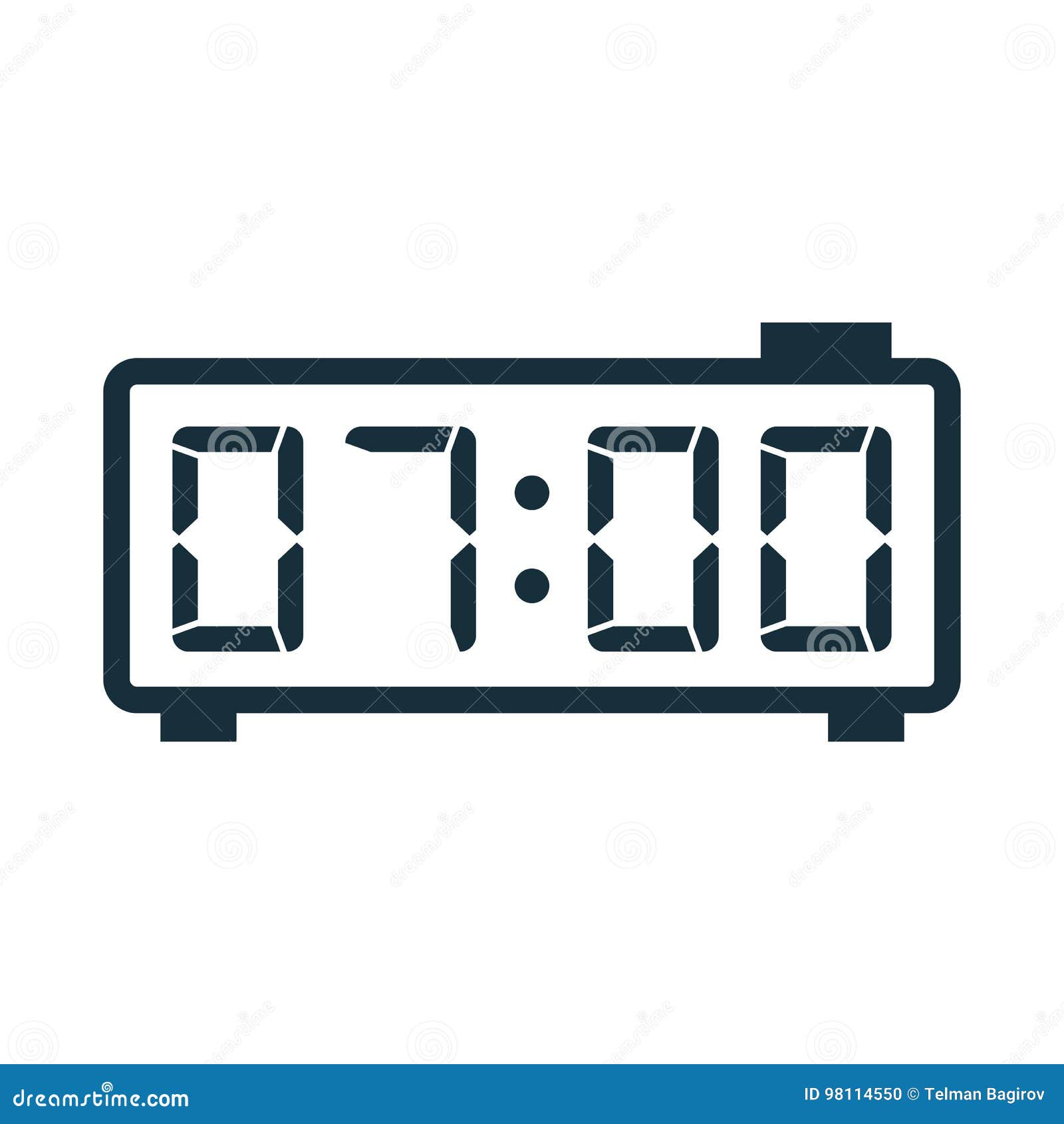 Digital Clock Alarm Electronic Icon Stock Illustration - Illustration ...