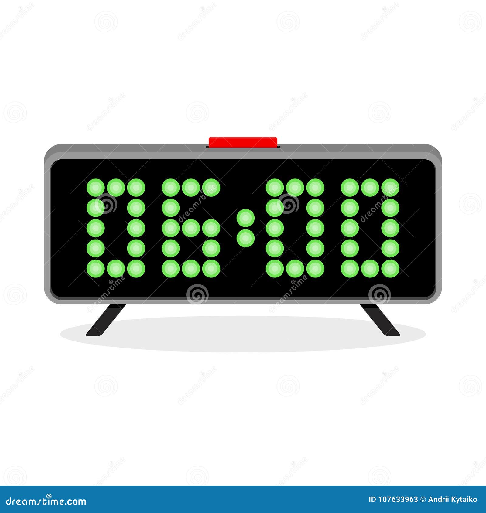 Digital clock alarm 6 a.m stock vector. Illustration of flat - 107633963