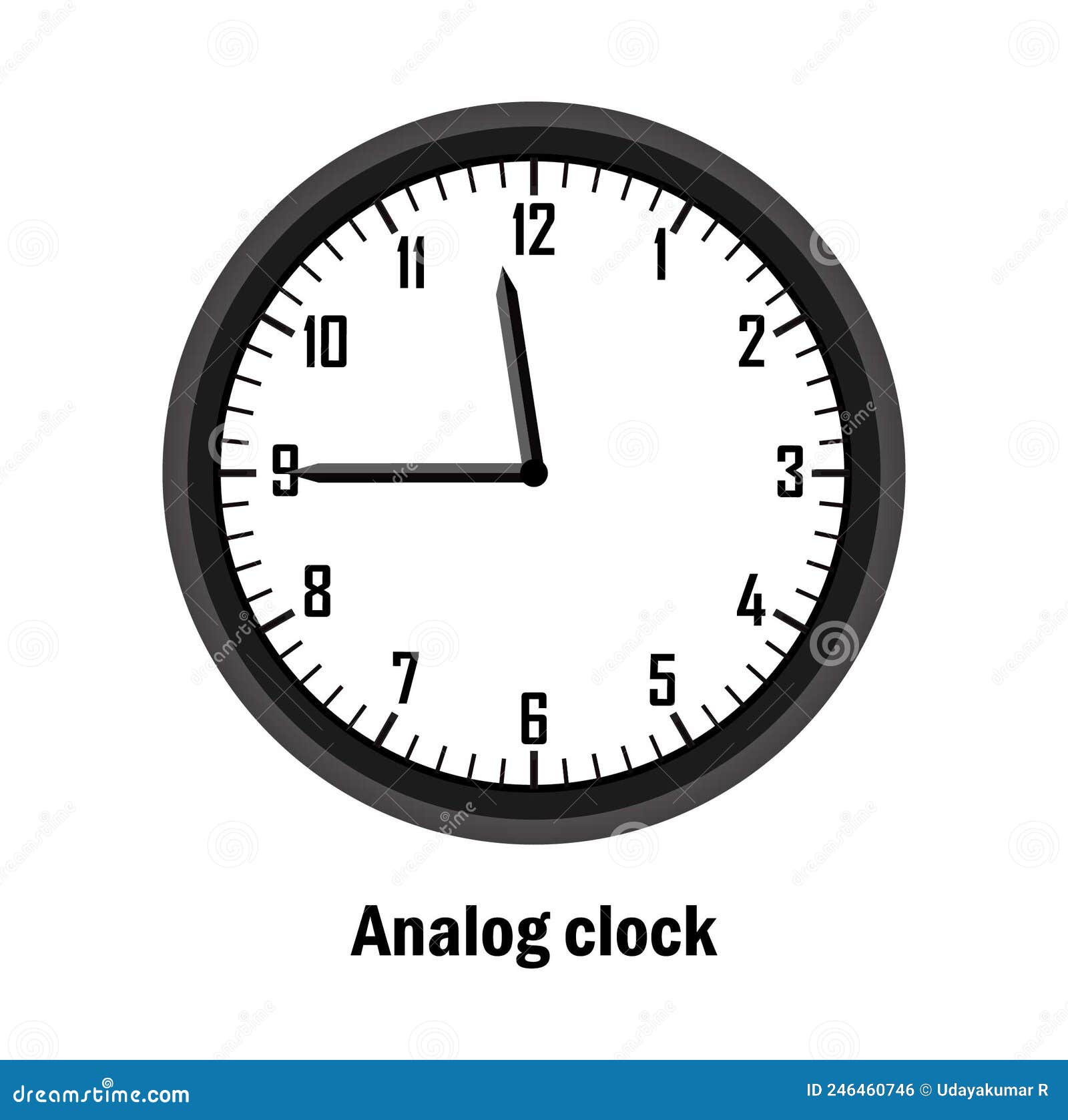 Digital Clock and Analog Clock Time 11.45, Vector Stock Vector ...