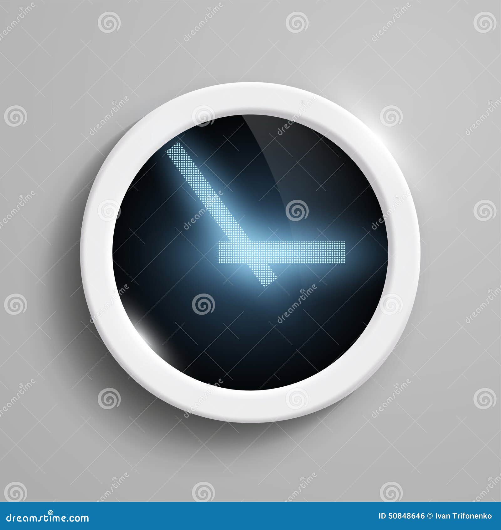 Digital Clock with Blue Arrows Stock Vector - Illustration of electric ...