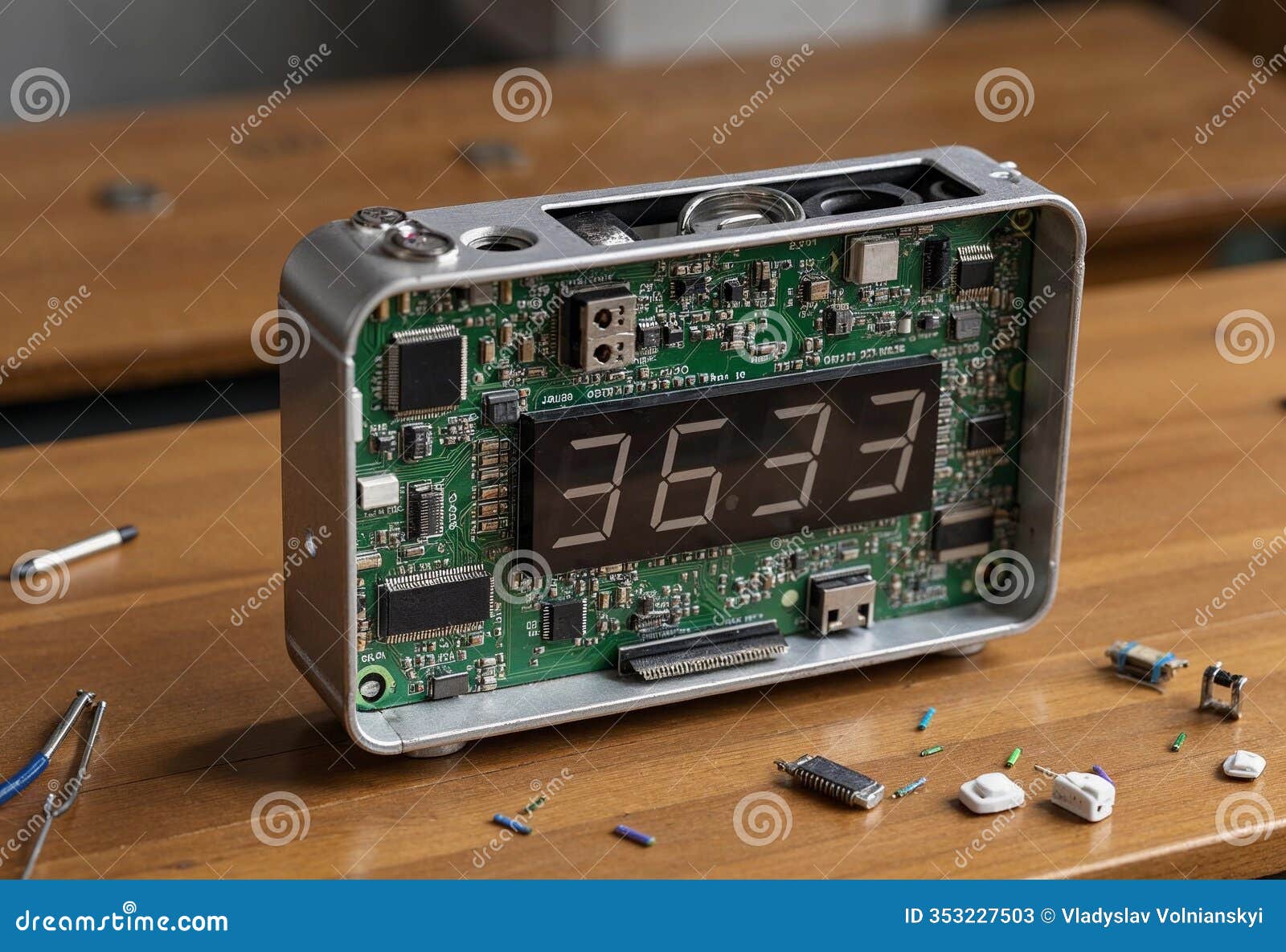 Digital Clock Circuit Board Showcases Intricate Technology and ...