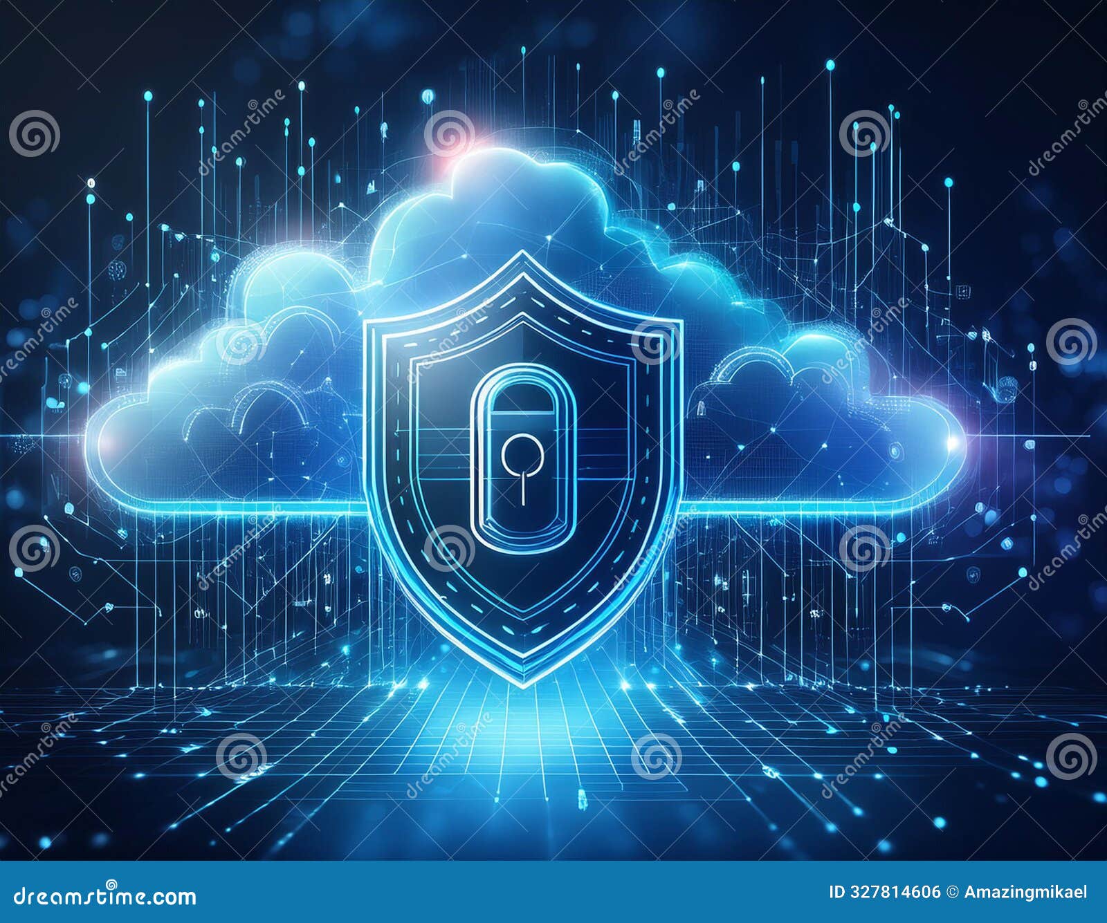 Digital Clock Cloud Computing With Secure Data Transfer Cybersecurity And Advanced Network