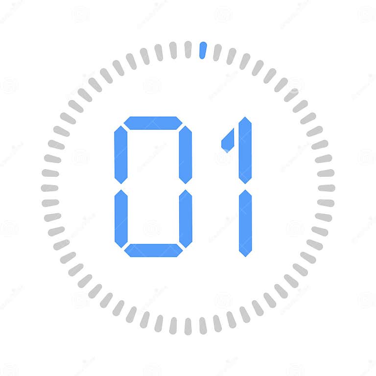 Digital Clock Countdown Time Vector Timer Stopwatch Round Second Timer