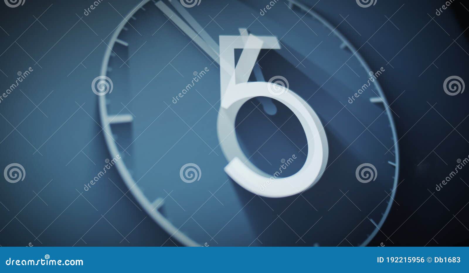 Digital Clock Display Ten Second Countdown. Large Clock Hand Movement ...