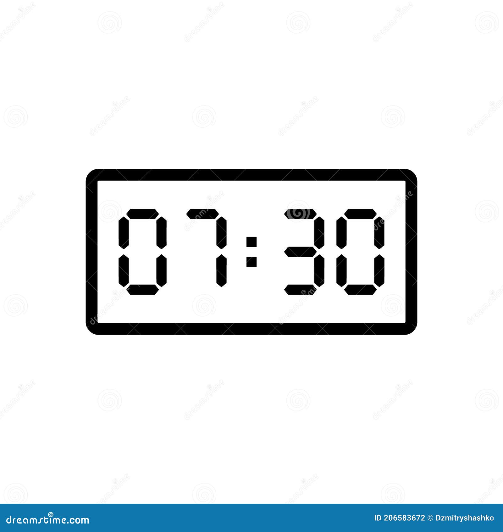 Digital Clock Displaying 7:30 Stock Illustration - Illustration of ... Digital Clock Displaying 7:30 Stock Illustration - Illustration of ...