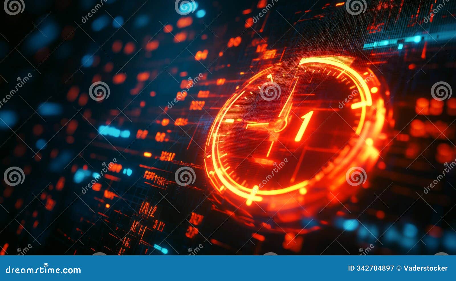 Clock Displaying Time With A Compass Design On The Face Stock Photo ...