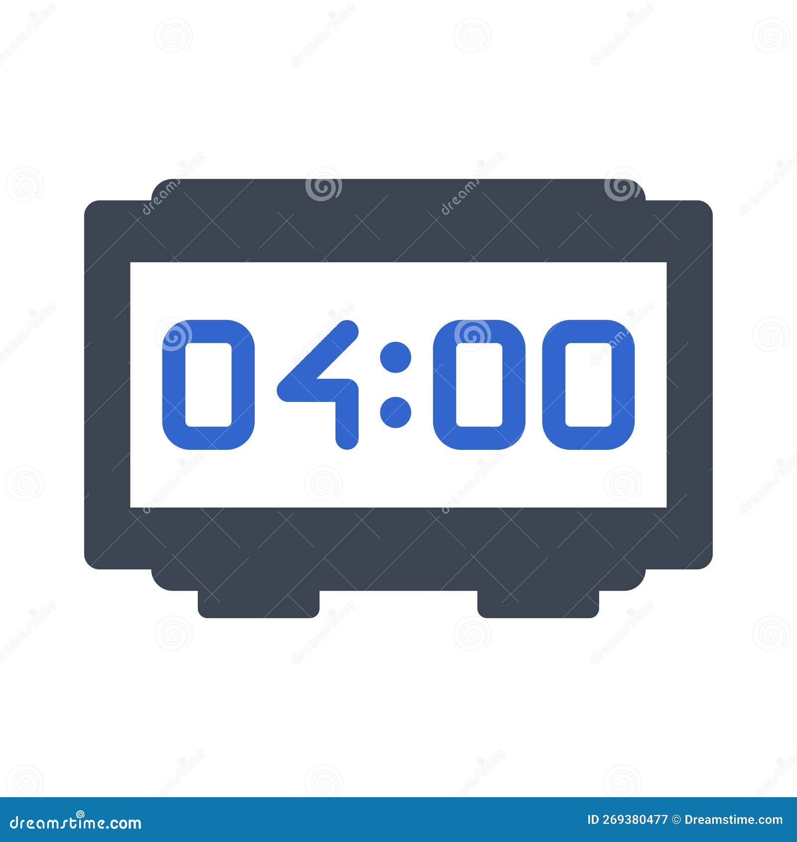 Digital clock icon stock vector. Illustration of clock - 269380477