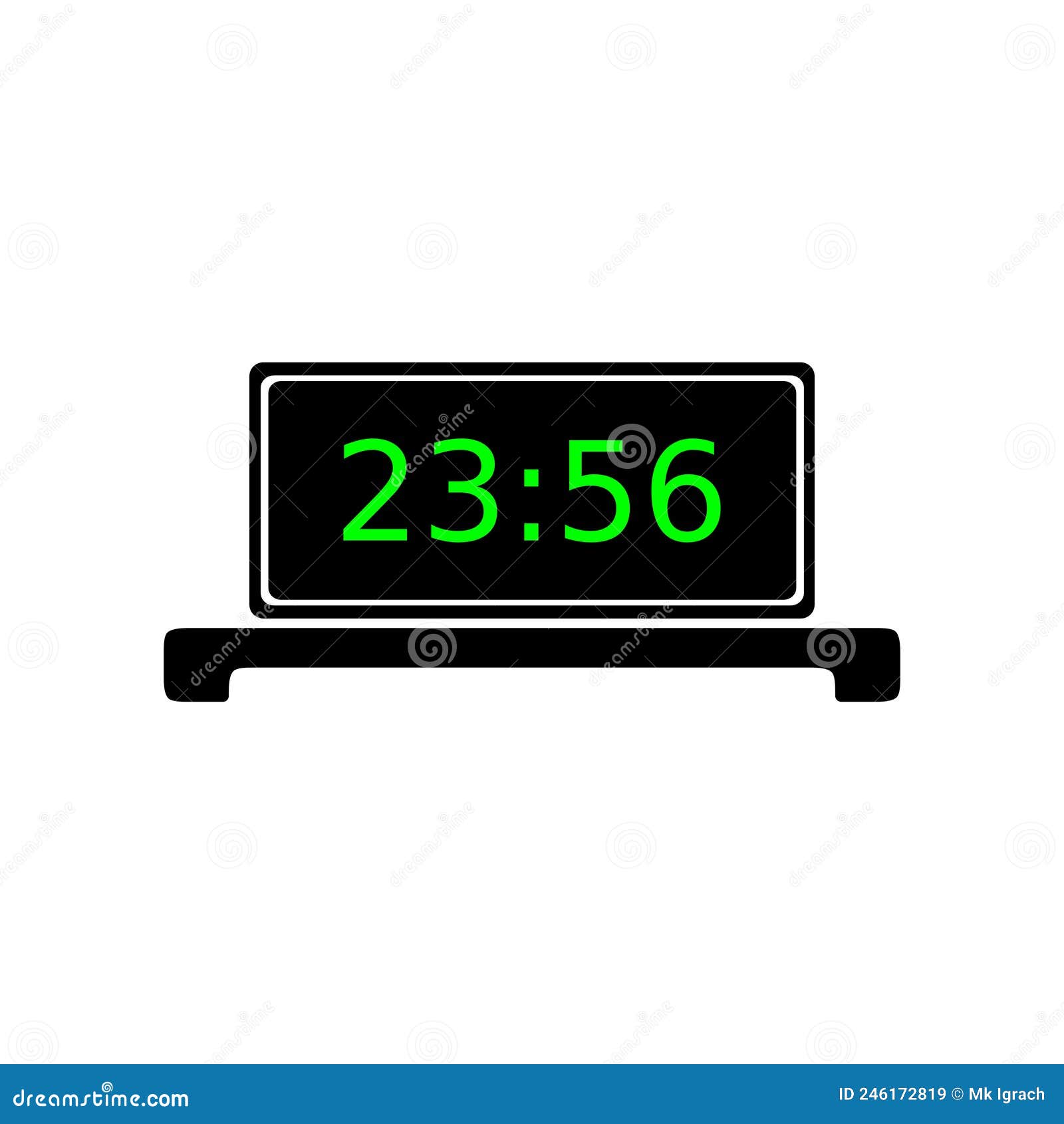 Digital Clock Icon stock vector. Illustration of stand - 246172819