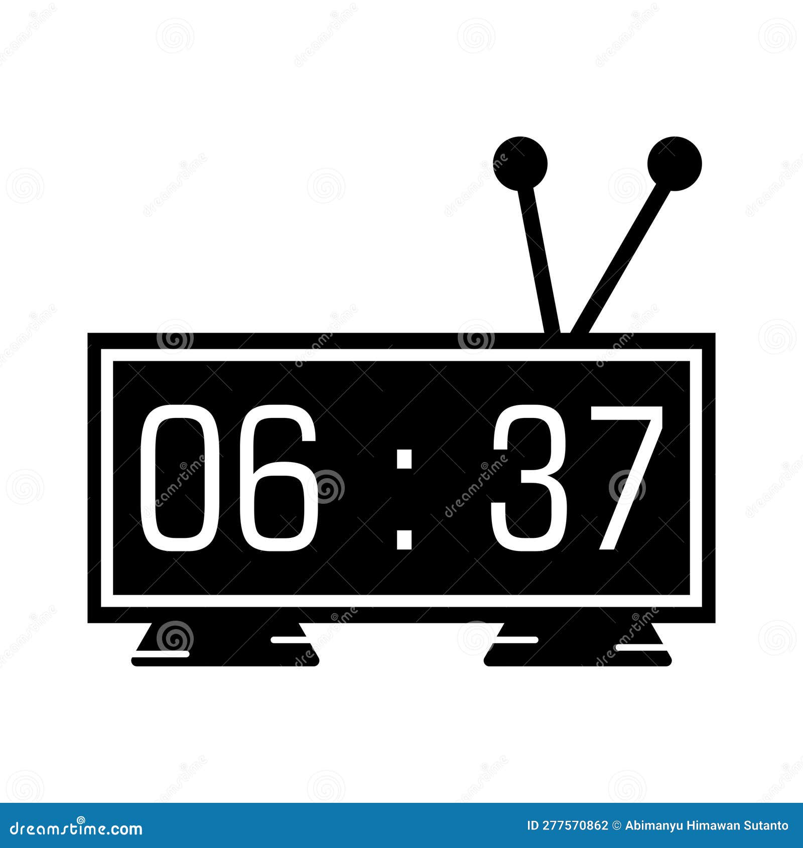 Digital clock icon stock vector. Illustration of font - 277570862
