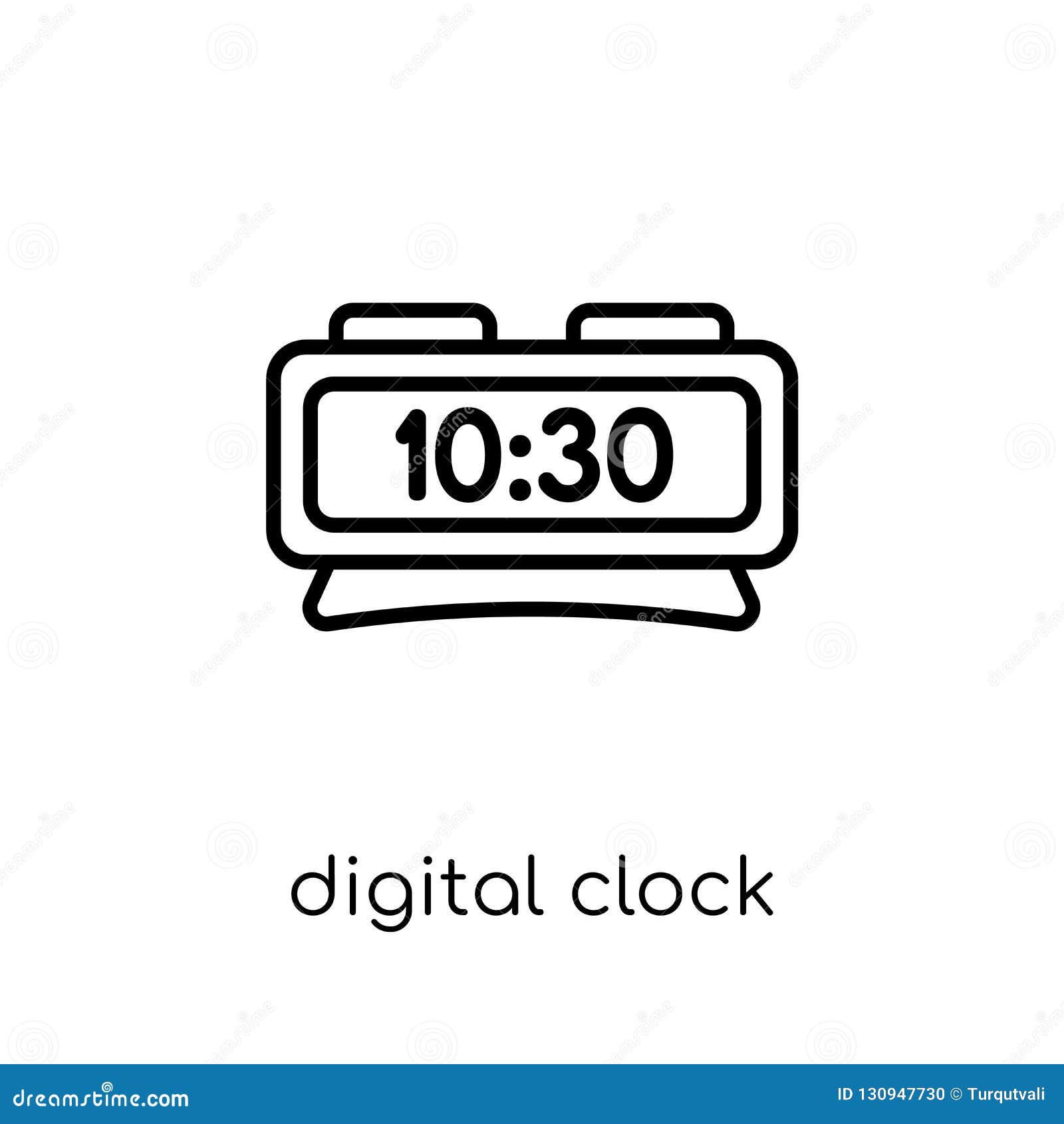 Digital Clock Icon. Trendy Modern Flat Linear Vector Digital Clock Icon ...