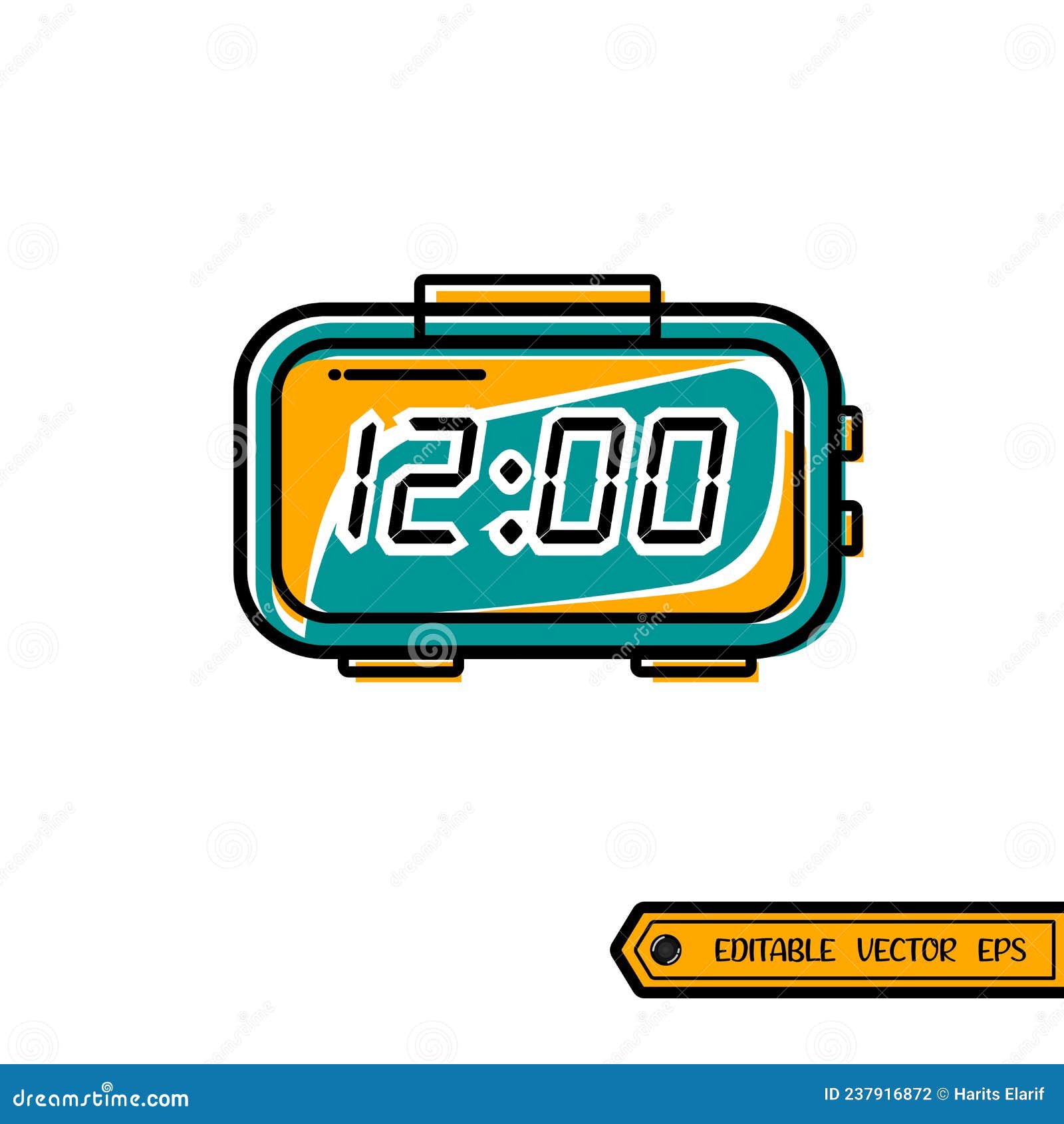 Digital Clock Icon Vector, Logo Illustration Template in Trendy Style ...