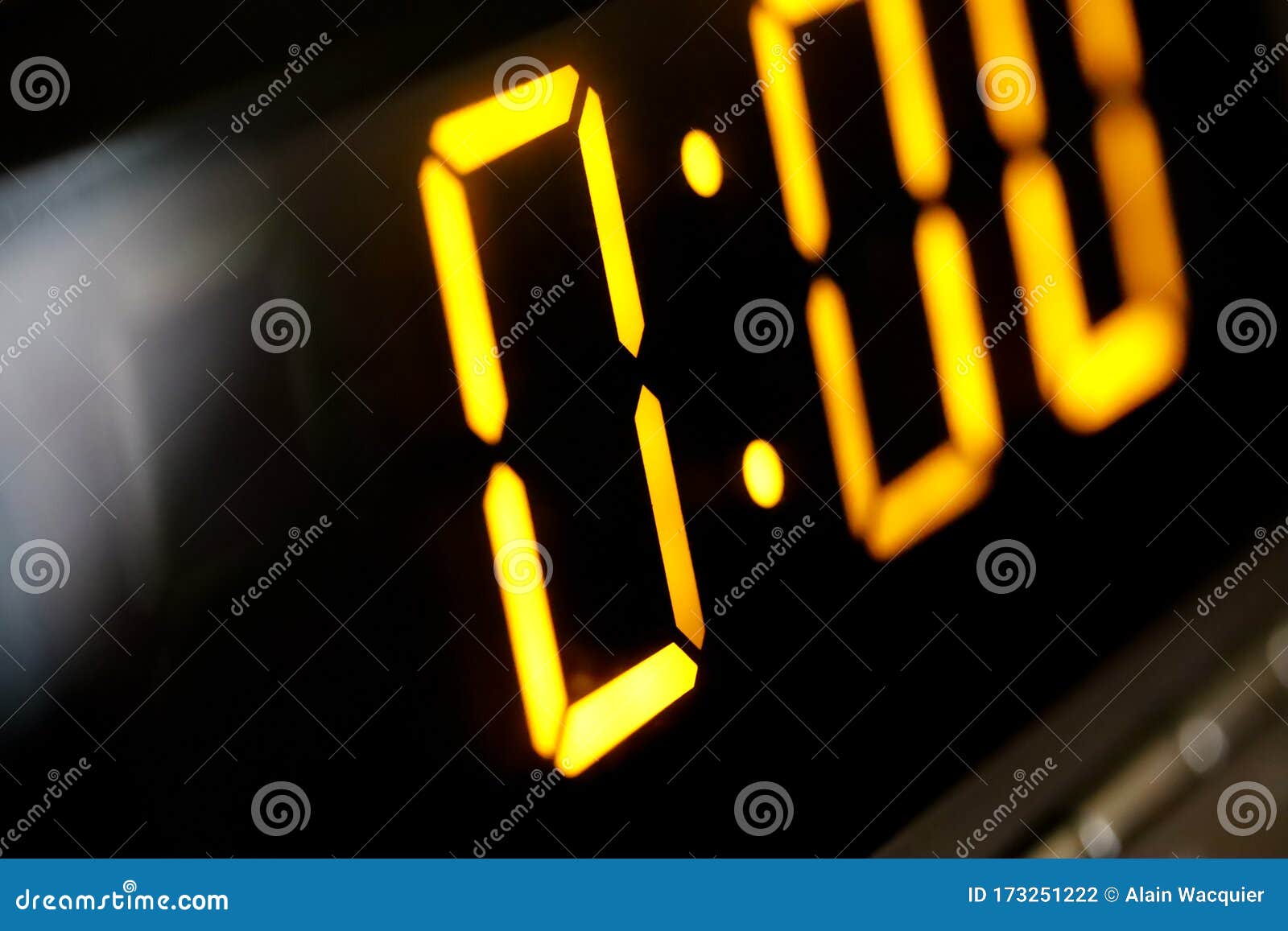 Digital clock stock photo. Image of morning, green, time - 173251222