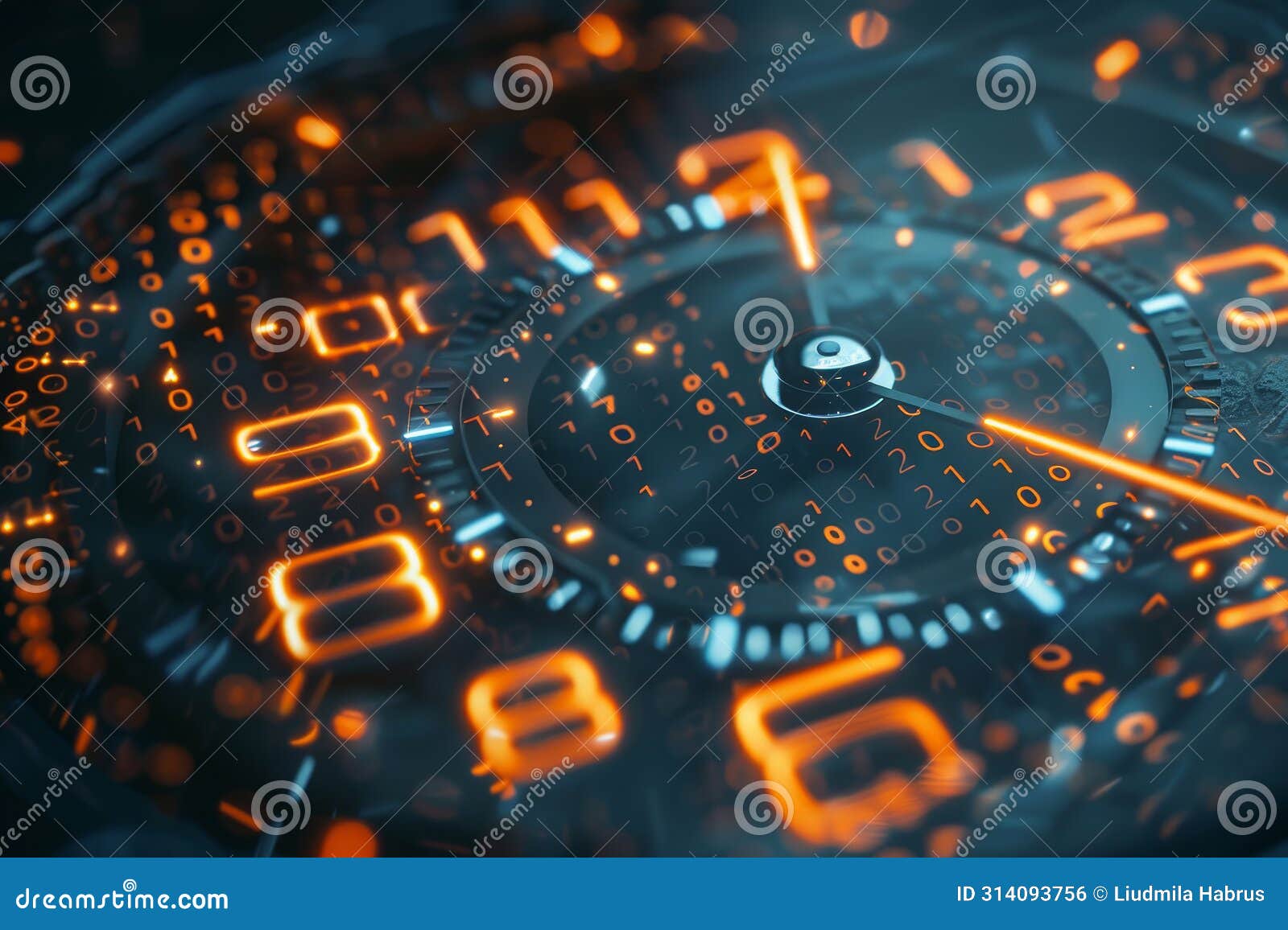 A Digital Clock with the Numbers 0 through 12 on the Face Stock Photo ...