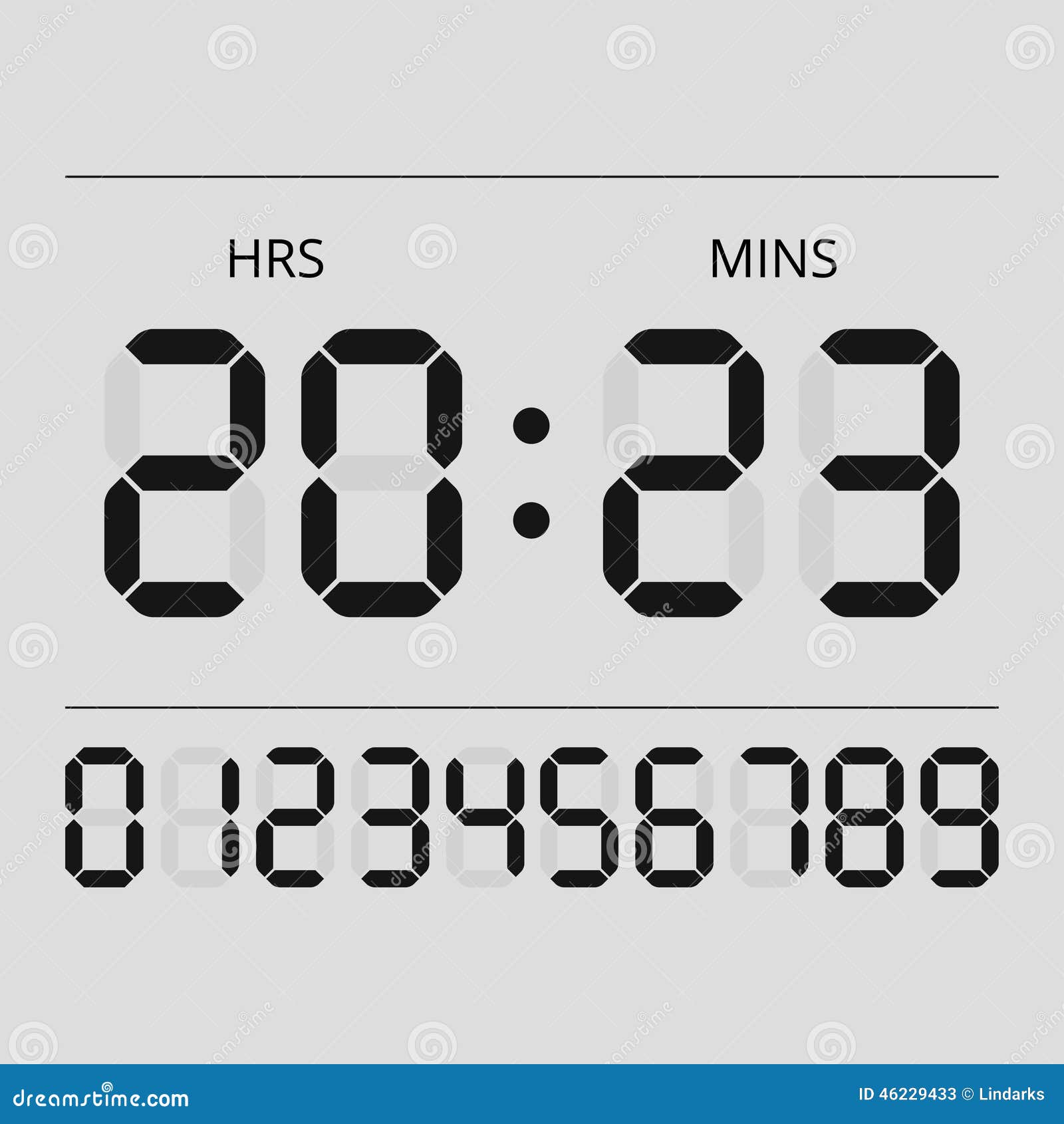 Digital clock and numbers stock vector. Illustration of design - 46229433 Digital clock and numbers stock vector. Illustration of design - 46229433