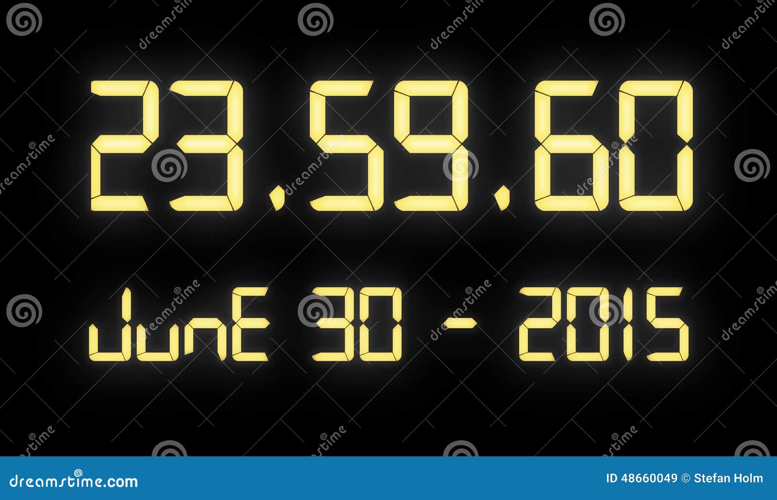 Digital Clock with 60 Seconds at Midnight Stock Illustration ...