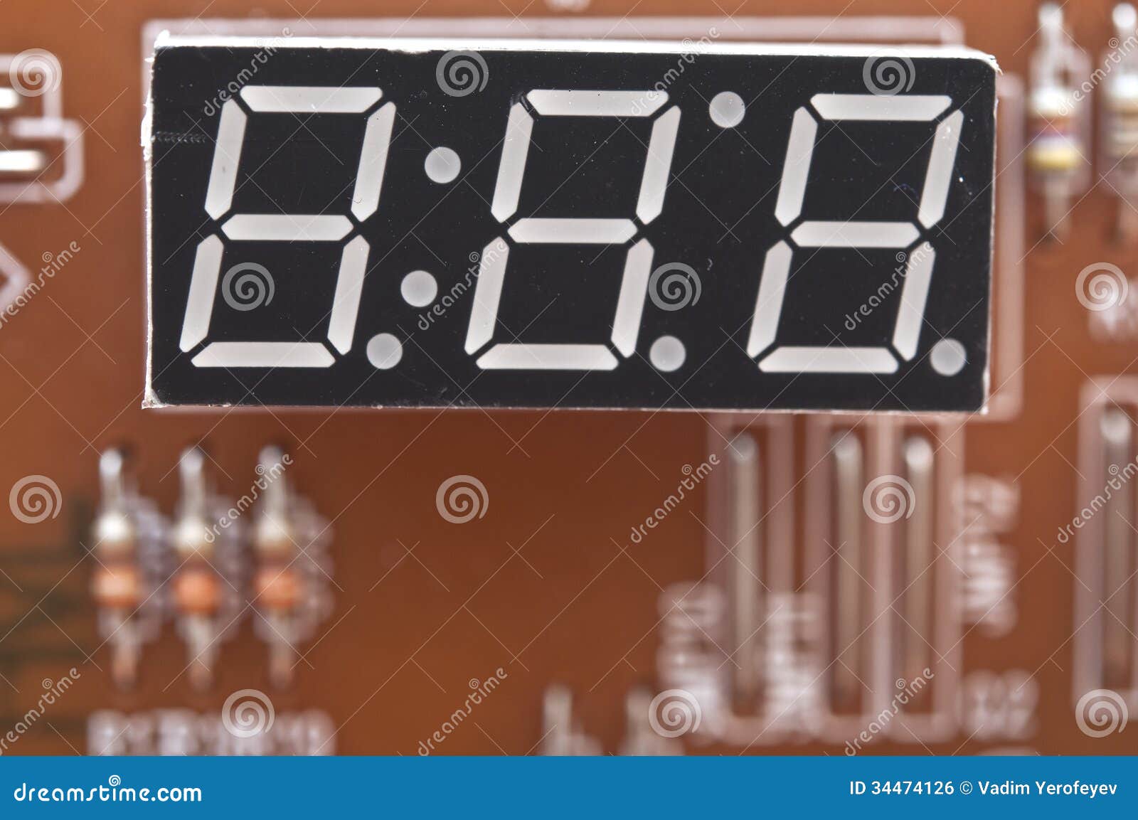 Digital clock stock photo. Image of electronics, digital - 34474126