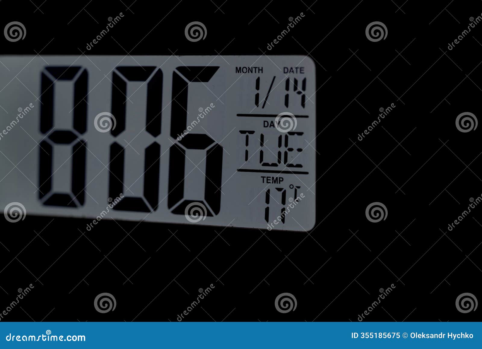 Digital Clock with Temperature Sensor Stock Image - Image of pressure ...