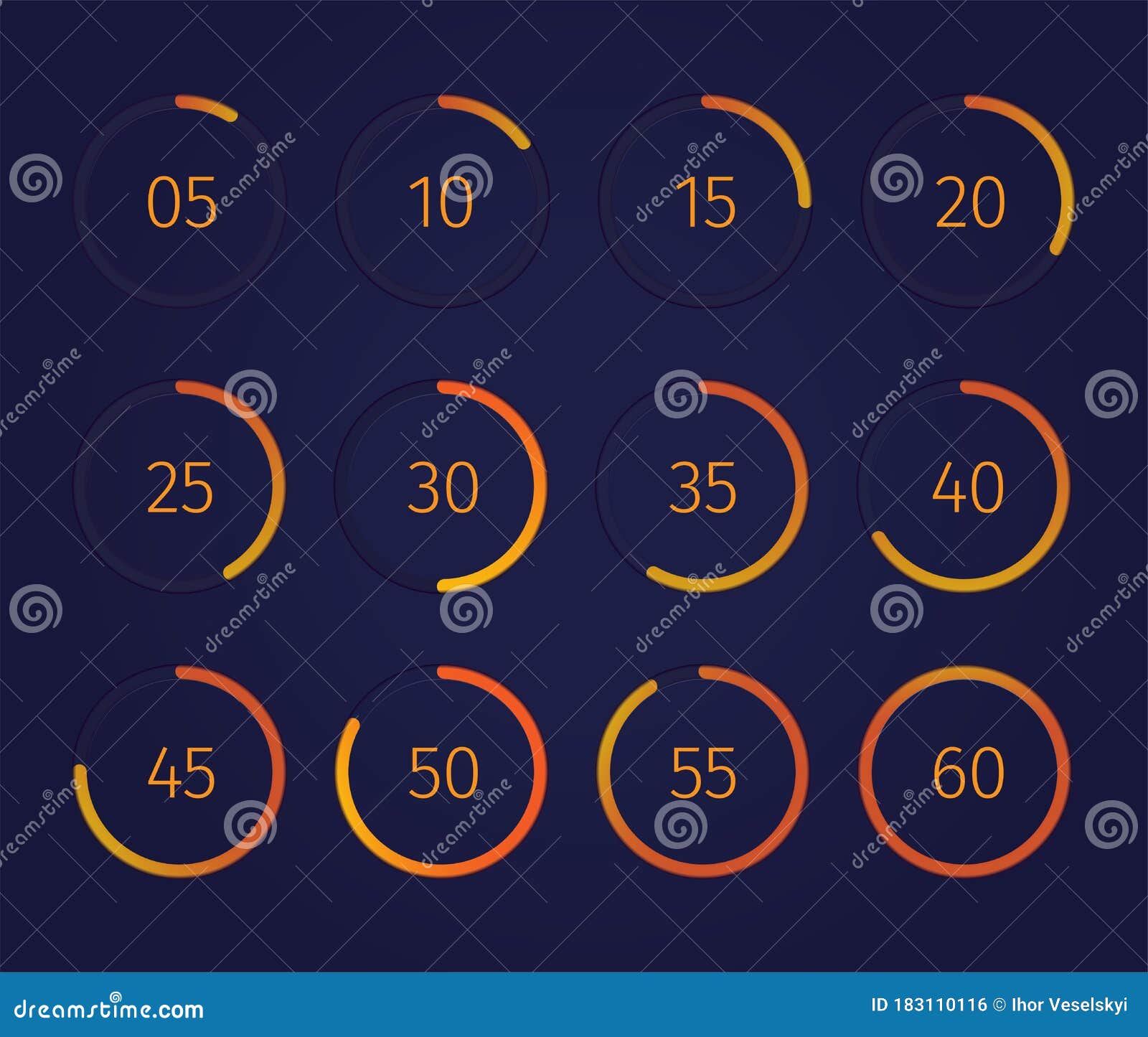 Digital Clock Timer Set stock illustration. Illustration of icons ...