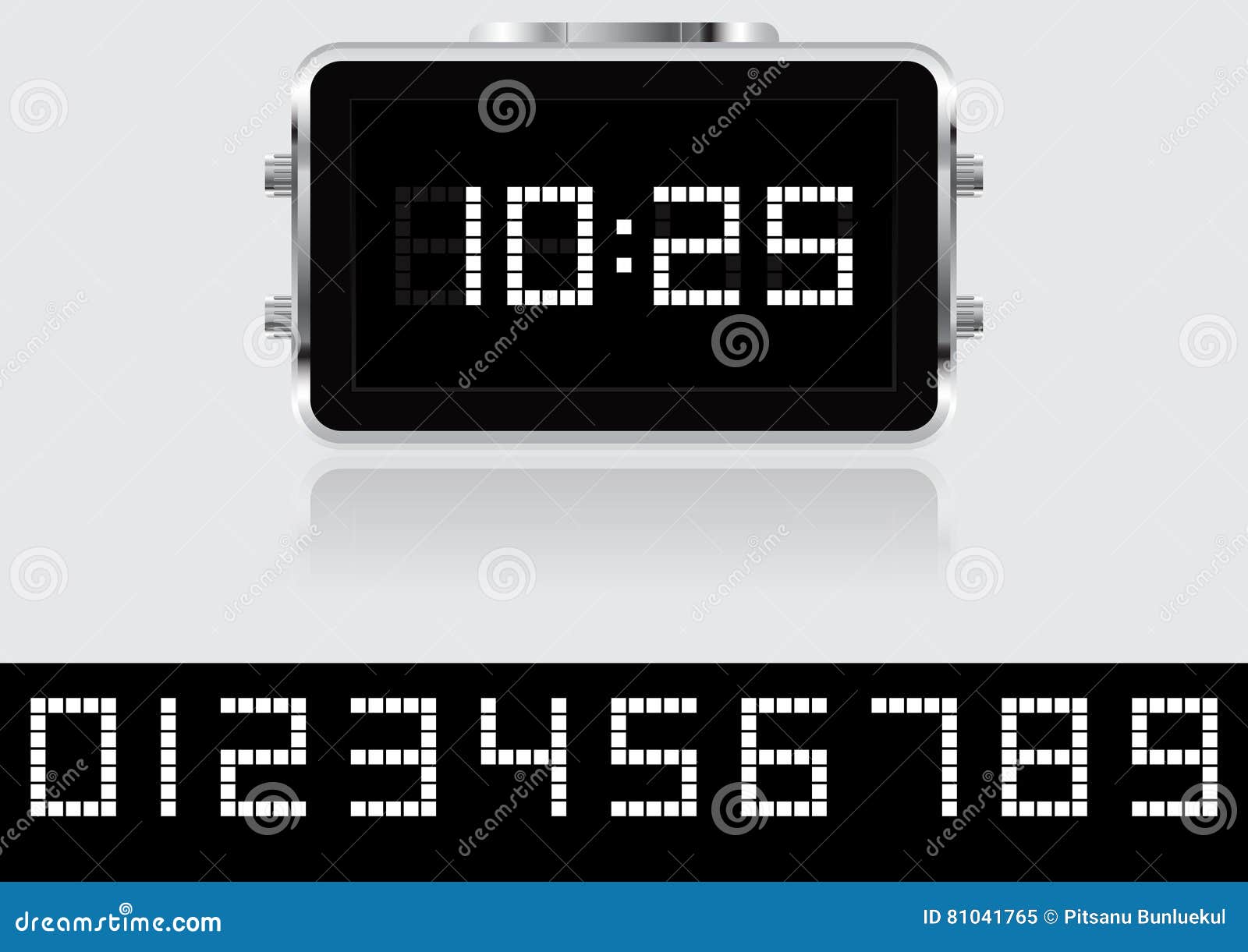 Digital Clock Vector Object Stock Vector - Illustration of computer ...