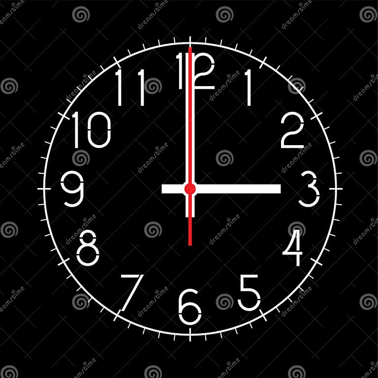Digital Clock. White Numbers on a Black Background Stock Vector ...