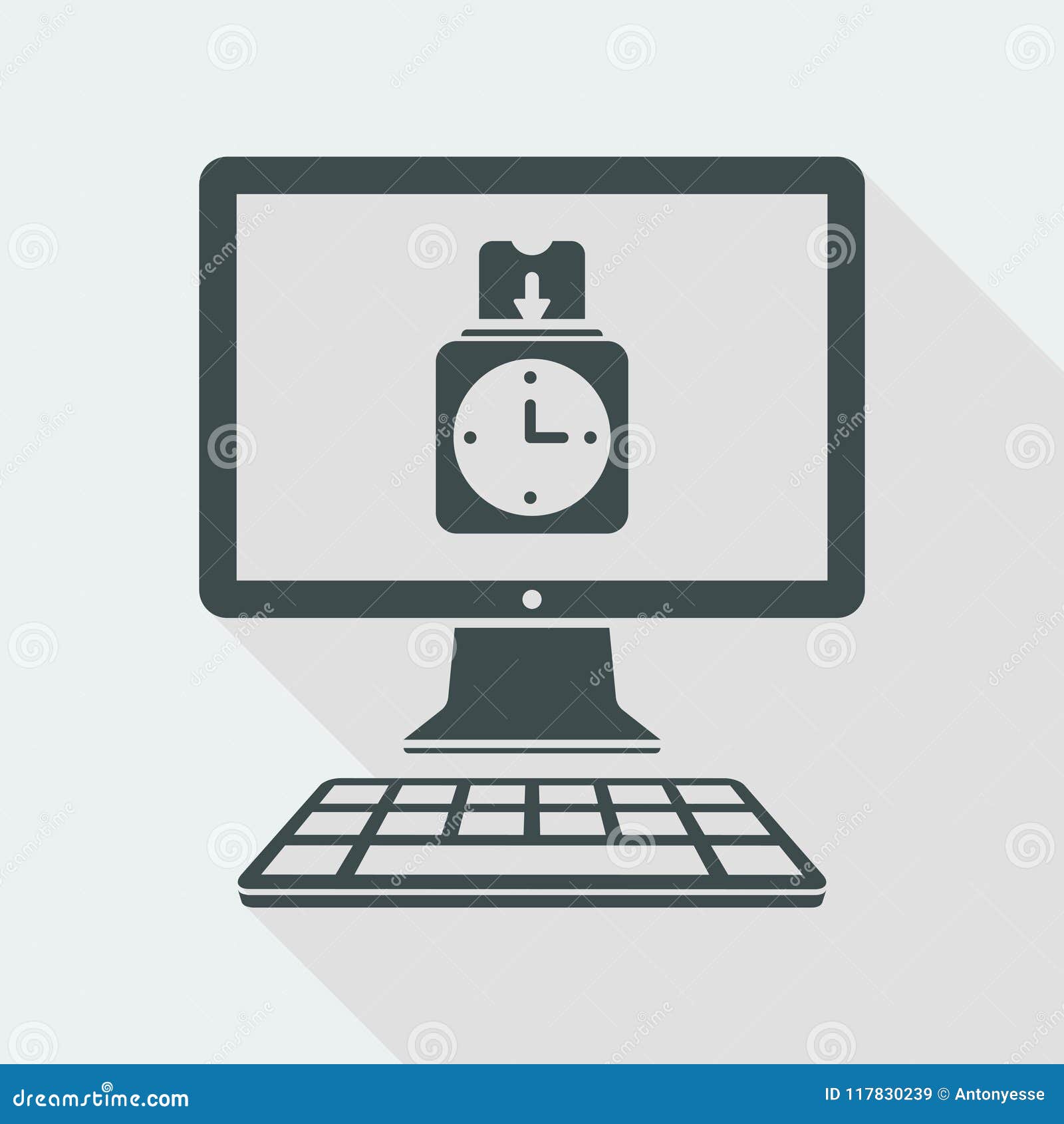 Digital Clocking-in Card - Vector Icon for Computer Website or ...
