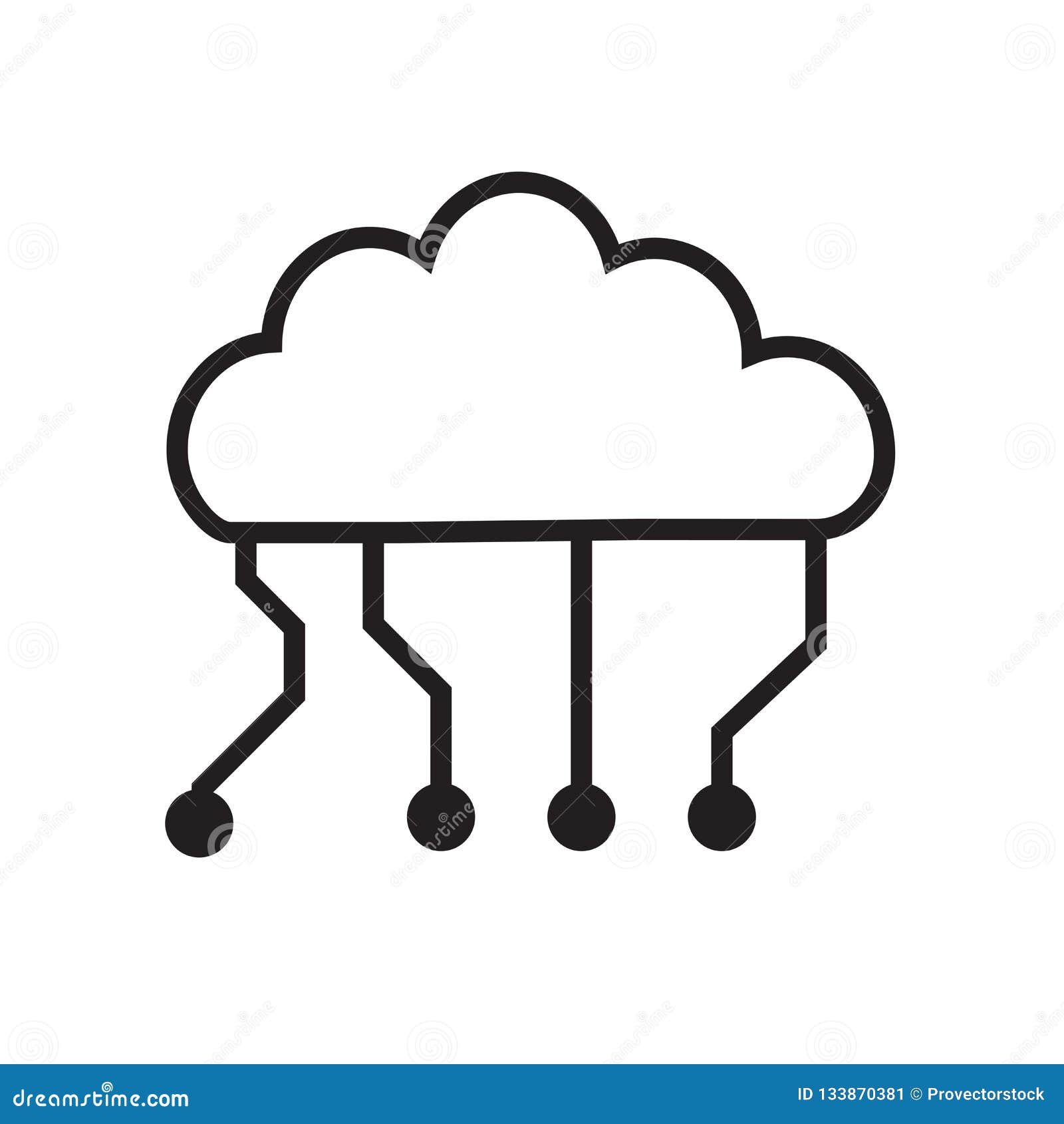 Digital Cloud Computing Icon Stock Vector - Illustration of connection ...