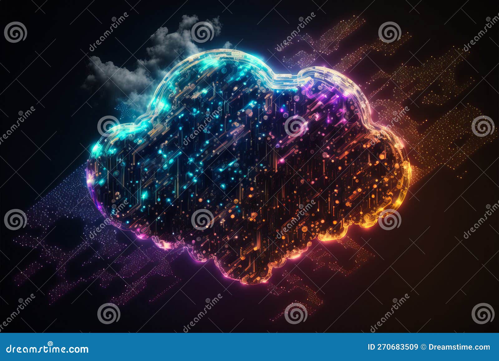 Digital Cloud Computing Technology Concept Generative Ai Stock