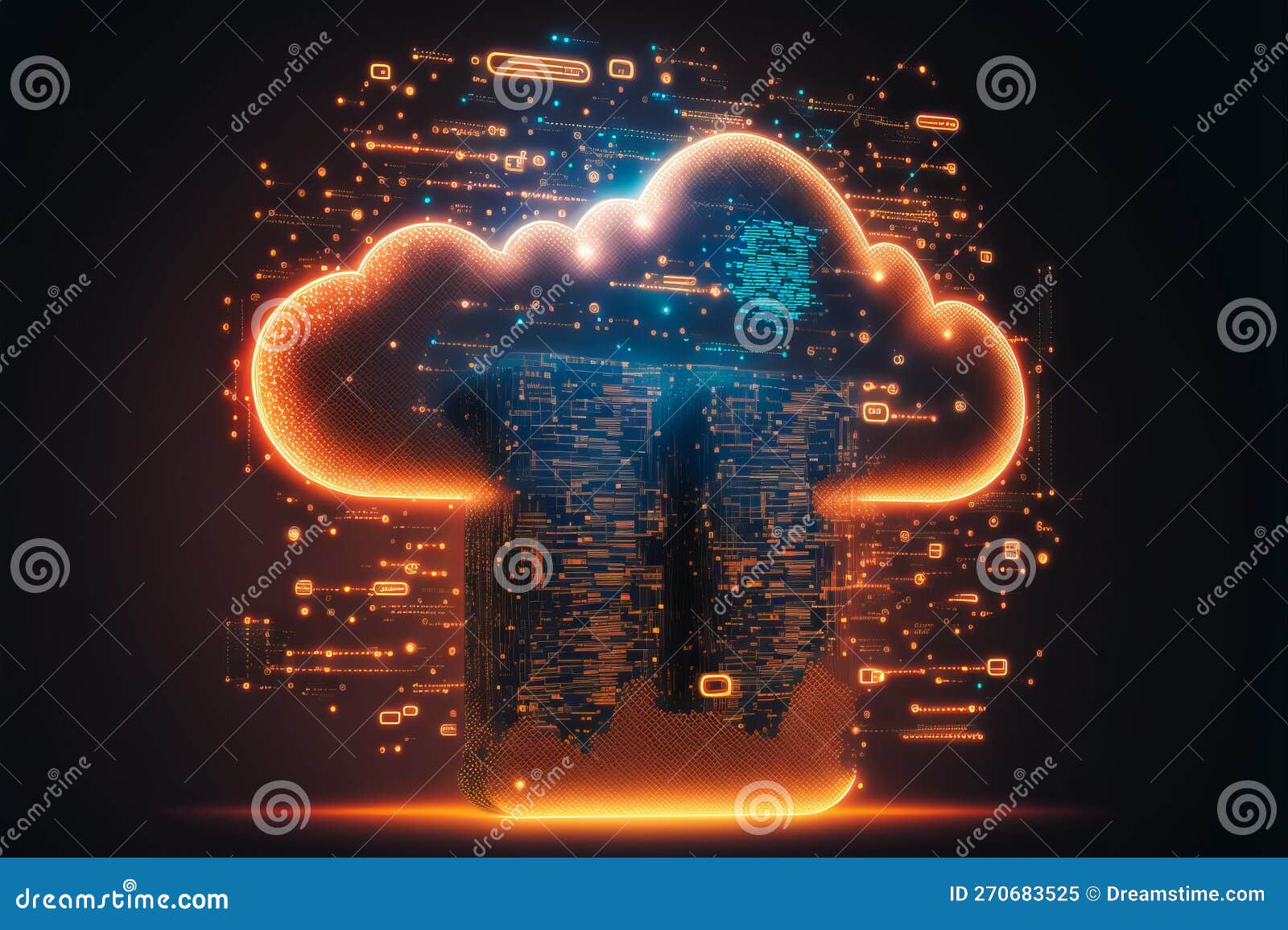 Digital Cloud Computing Technology Concept Generative Ai Stock