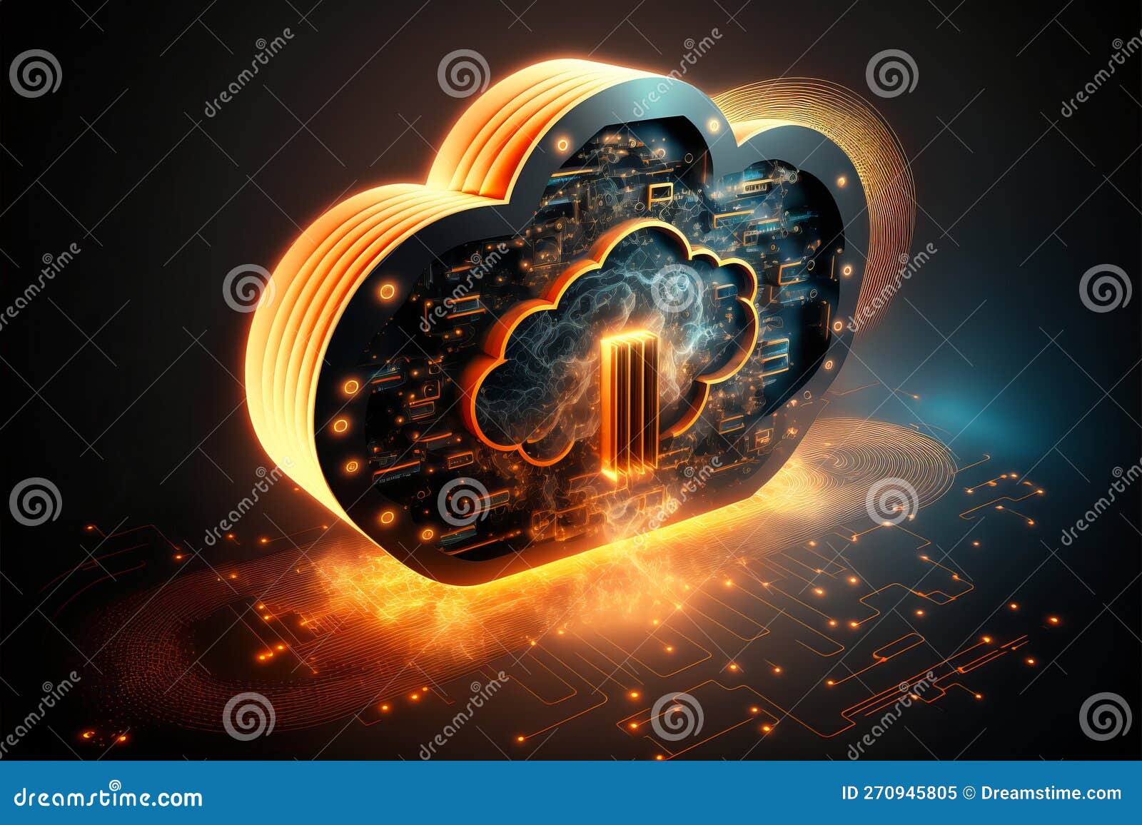 Digital Cloud Computing Technology Concept Generative Ai Stock