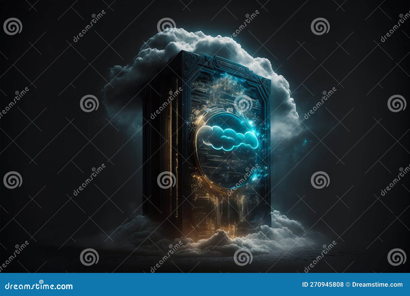 Digital Cloud Computing Technology Concept. Generative Ai Stock ...