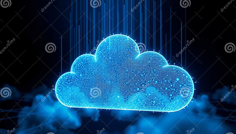 Digital Cloud Data Network Abstract Visualization Stock Illustration - Illustration of ...